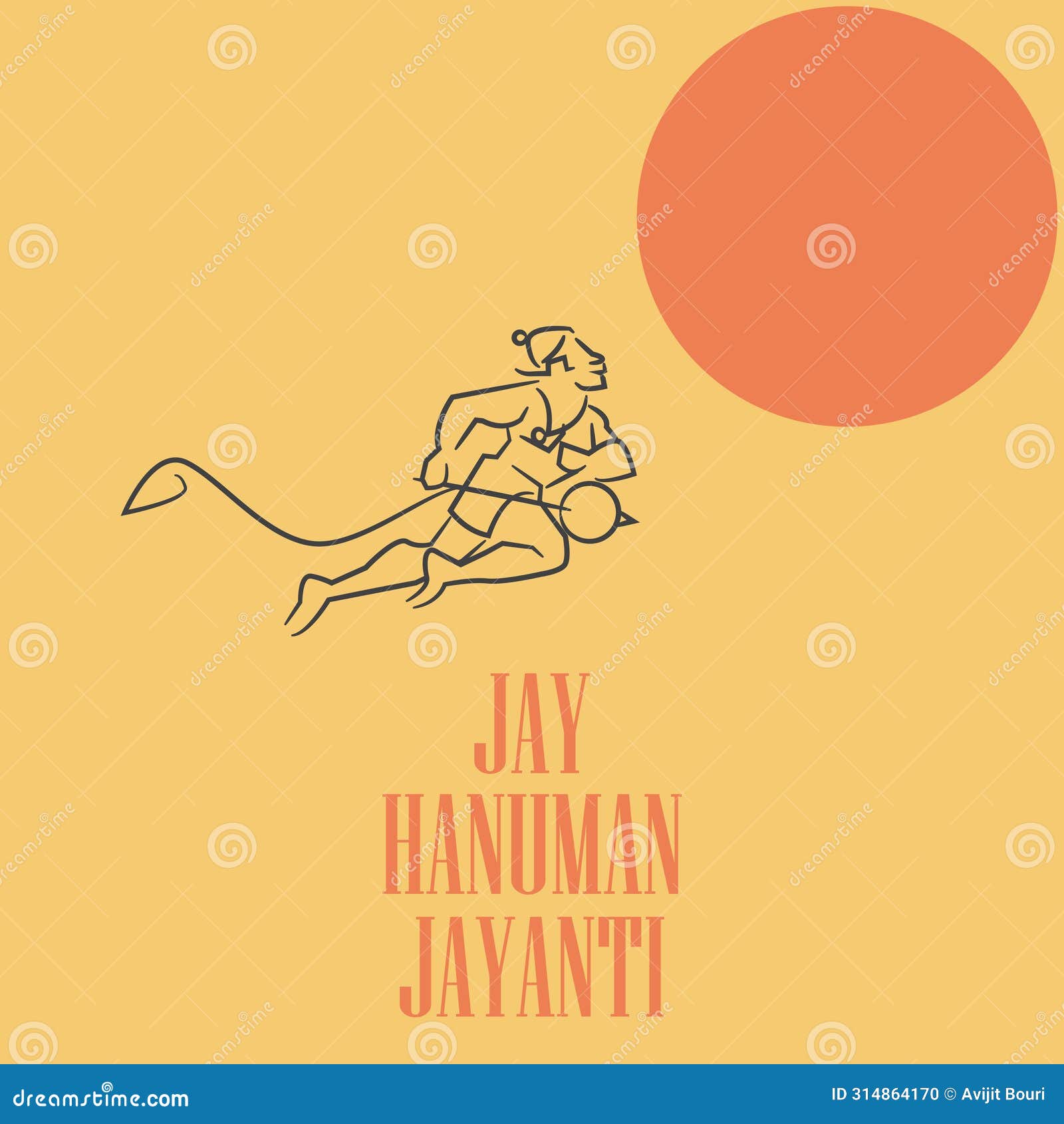 Hindu God Lord Hanuman Flying. Vector Illustration. Stock Vector ...