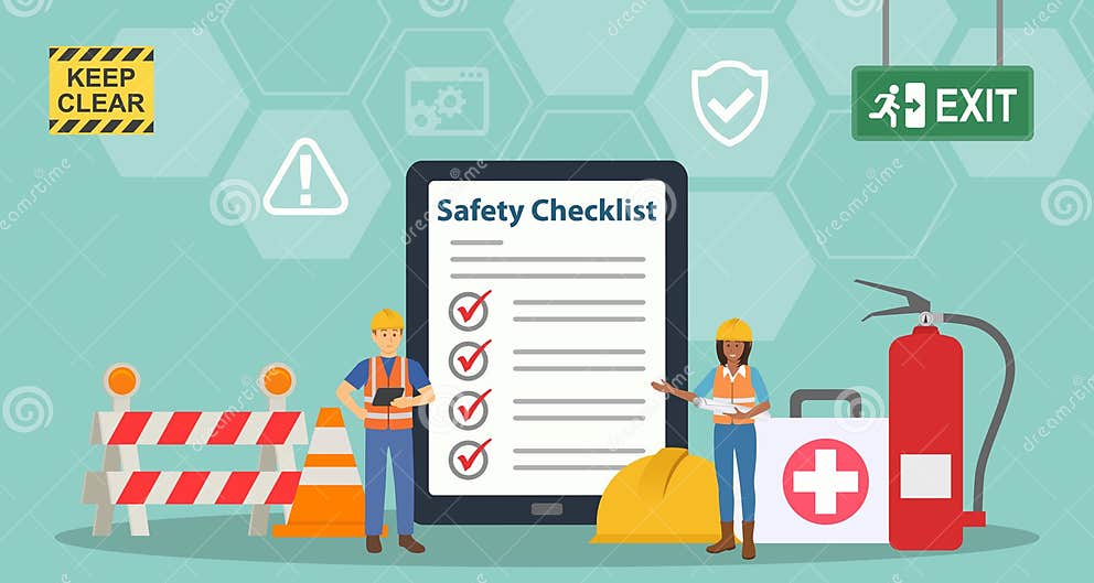 Occupational Safety Checklist Background. Stock Illustration ...
