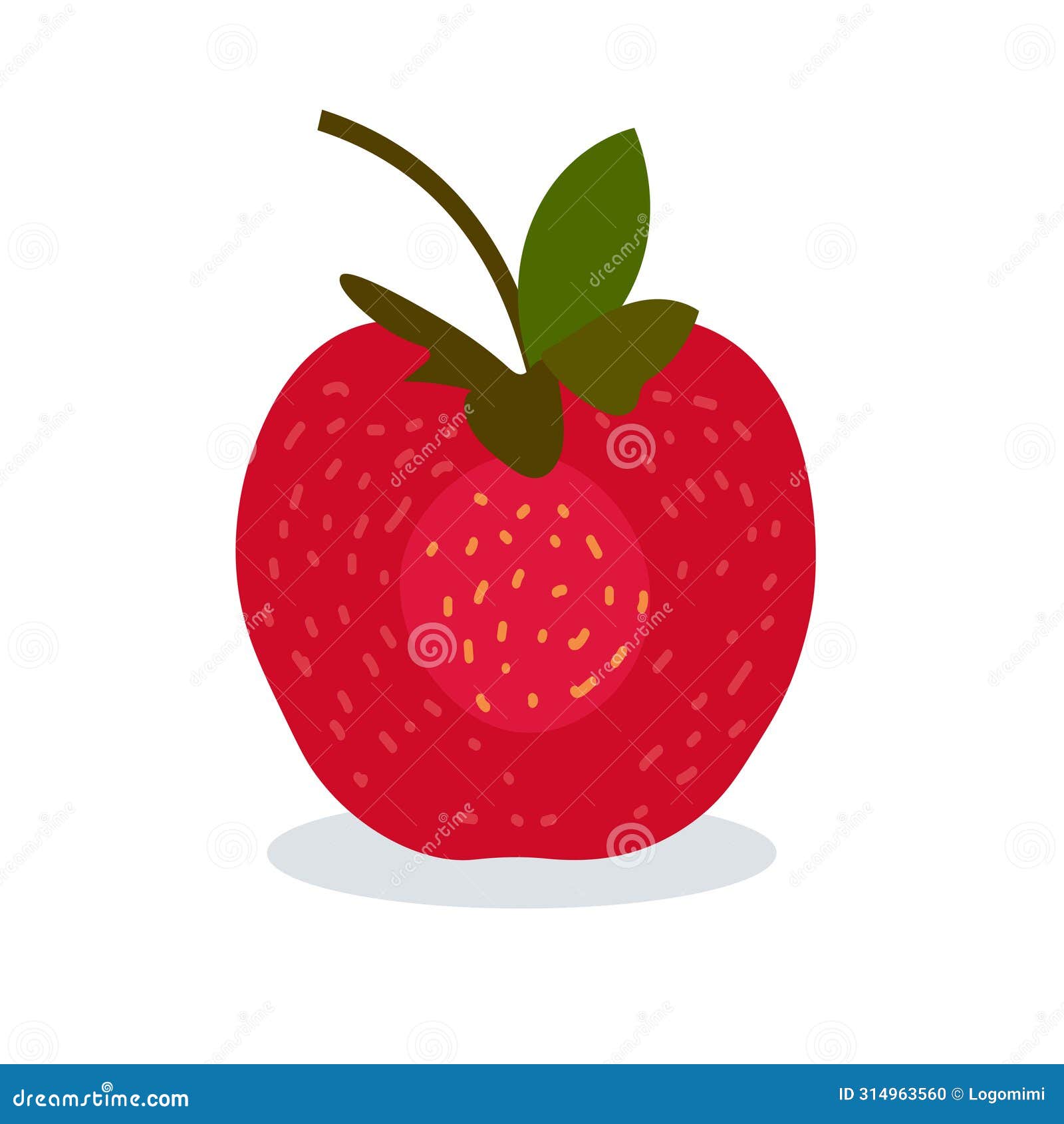 Unique Shape Strawberry Vector Illustration, Weird Shape Berry Icon ...