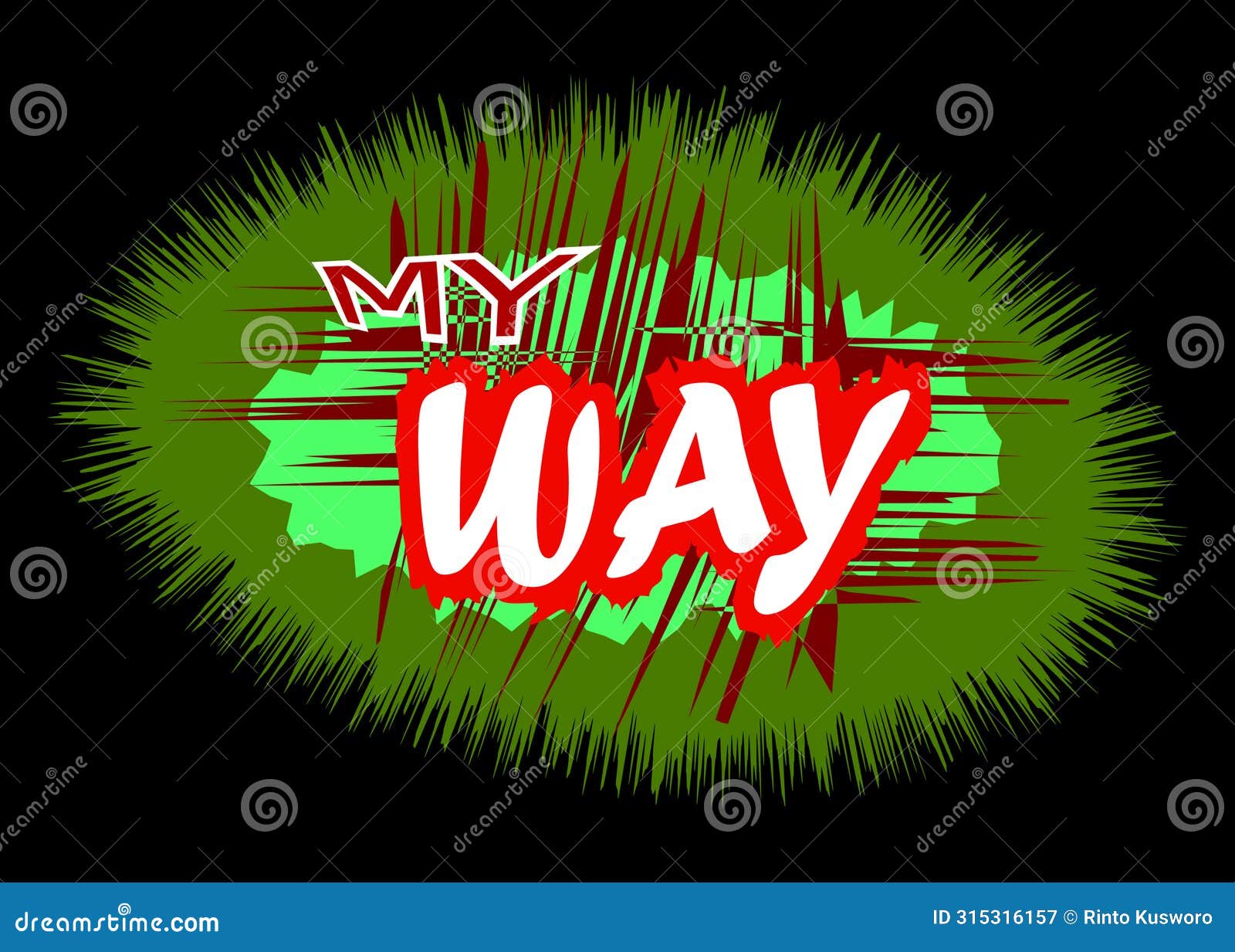 Graphic Shirt Design, Typography Slogan with My Way. Colorful Sticker ...