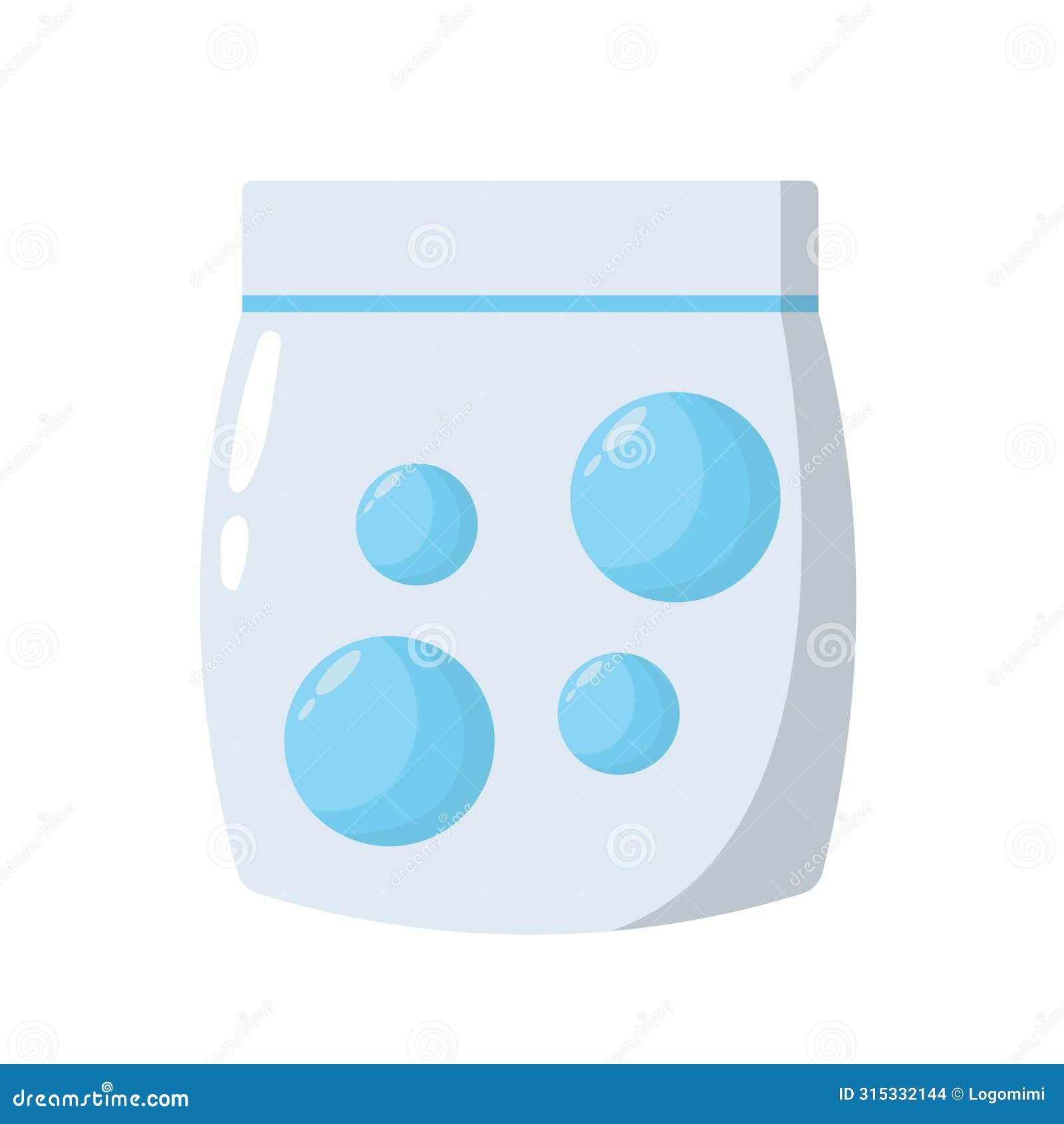 Laundry Detergent Bag Flat Icon, Washing Powder Vector Illustration ...