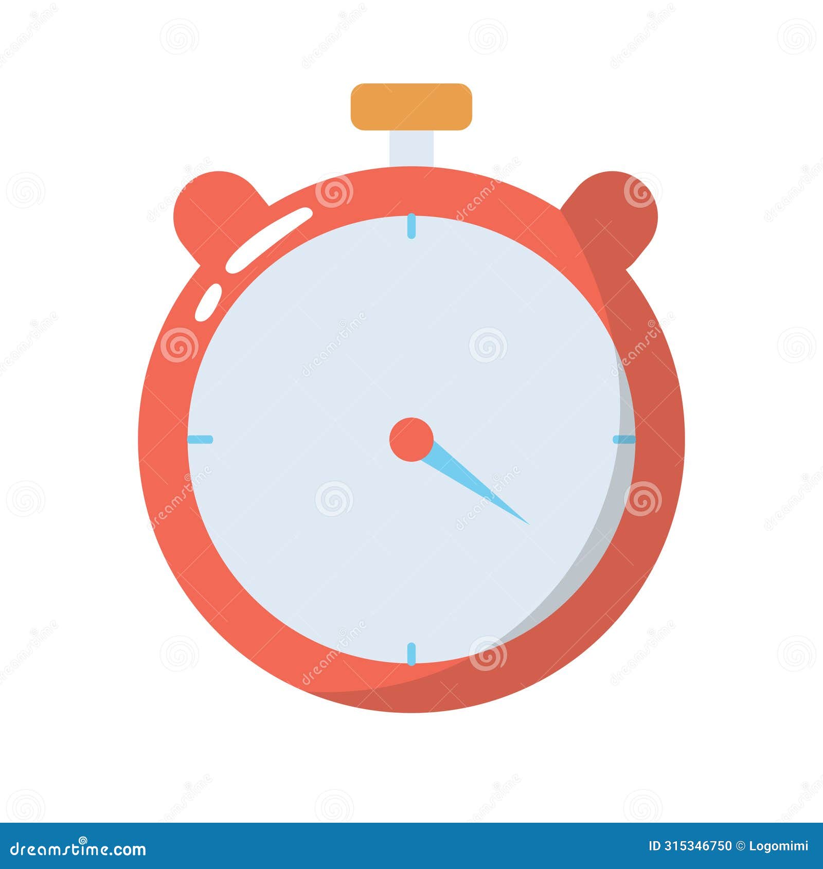 Timer Vector Illustration, Red Stopwatch Icon Vector Illustration Stock ...