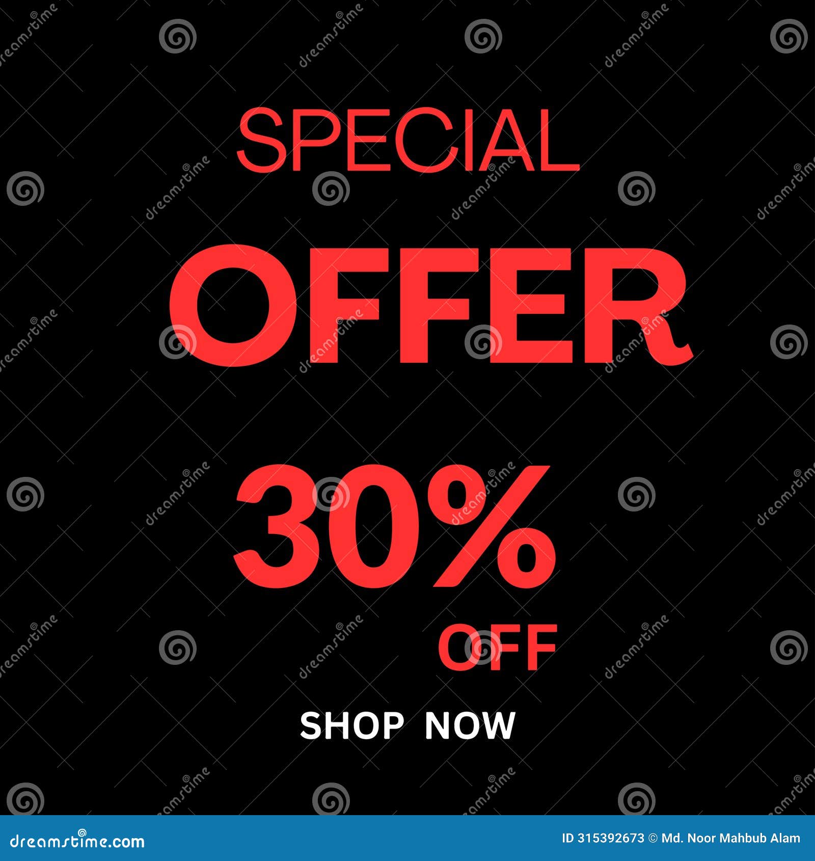 Special Offer 30 Percent Off Banner Design on the Black Background ...