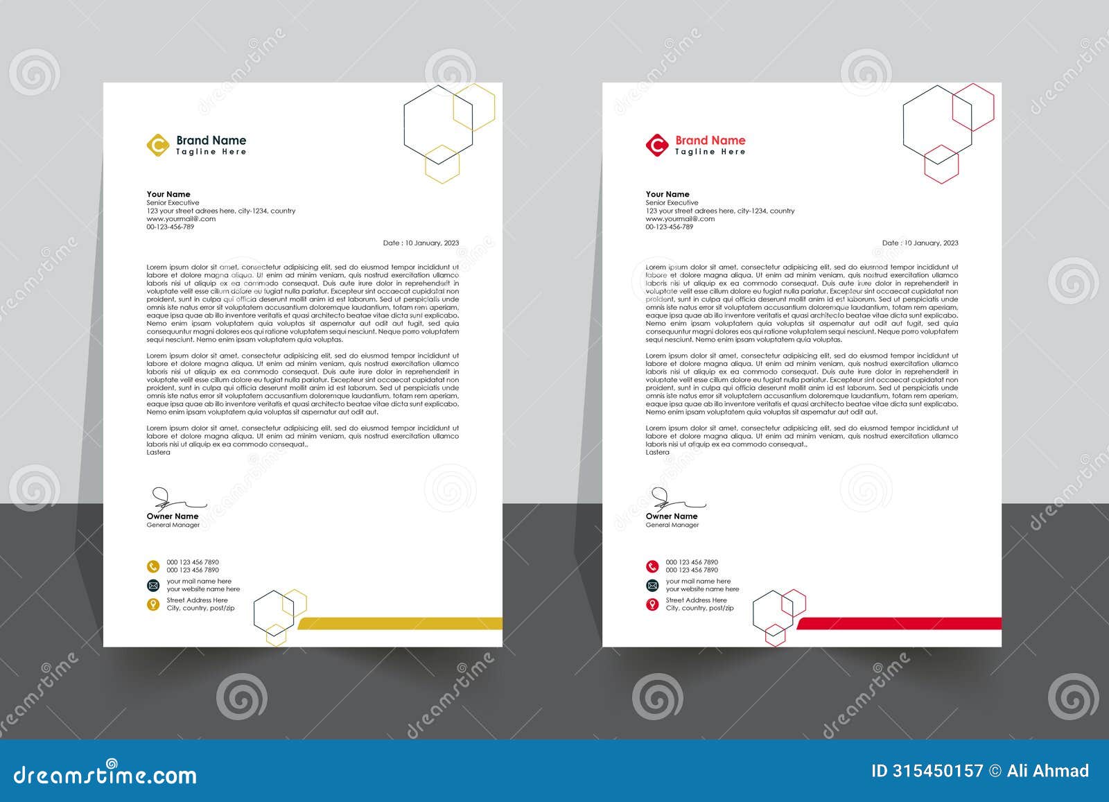 Creative Business Pad Template, Corporate Letterhead Design. Stock ...