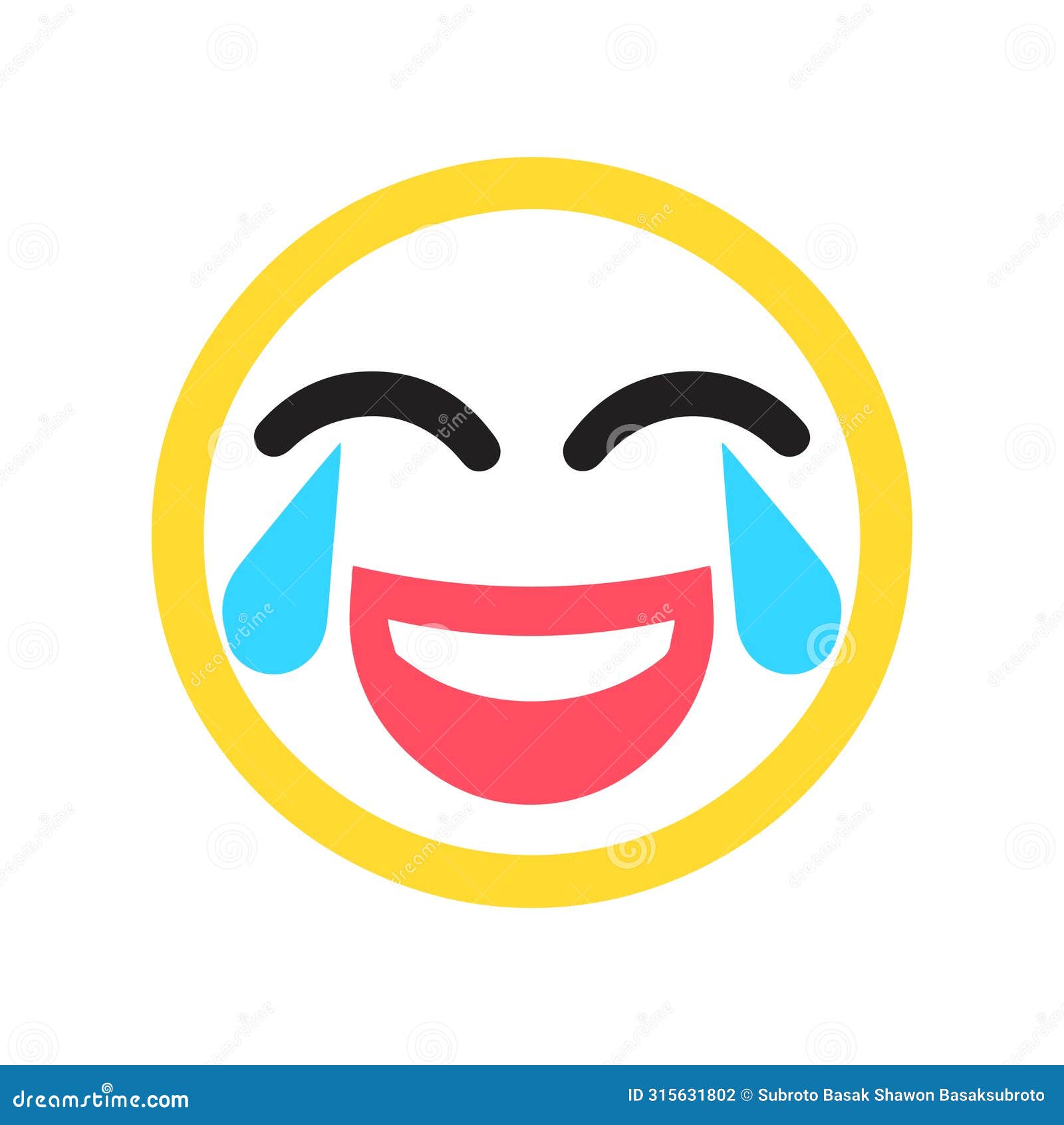 Laughing Face Emoji, Happy, 3d Style Emoticon. ROFL LOL Sweat Laughing ...