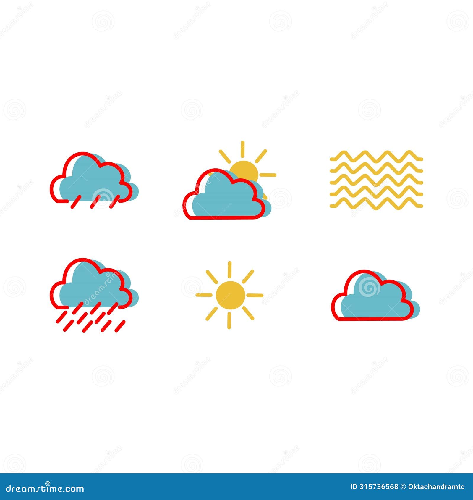 Set of Weather Icons. Weather Illustration Isolated on a White Background Stock Vector ...