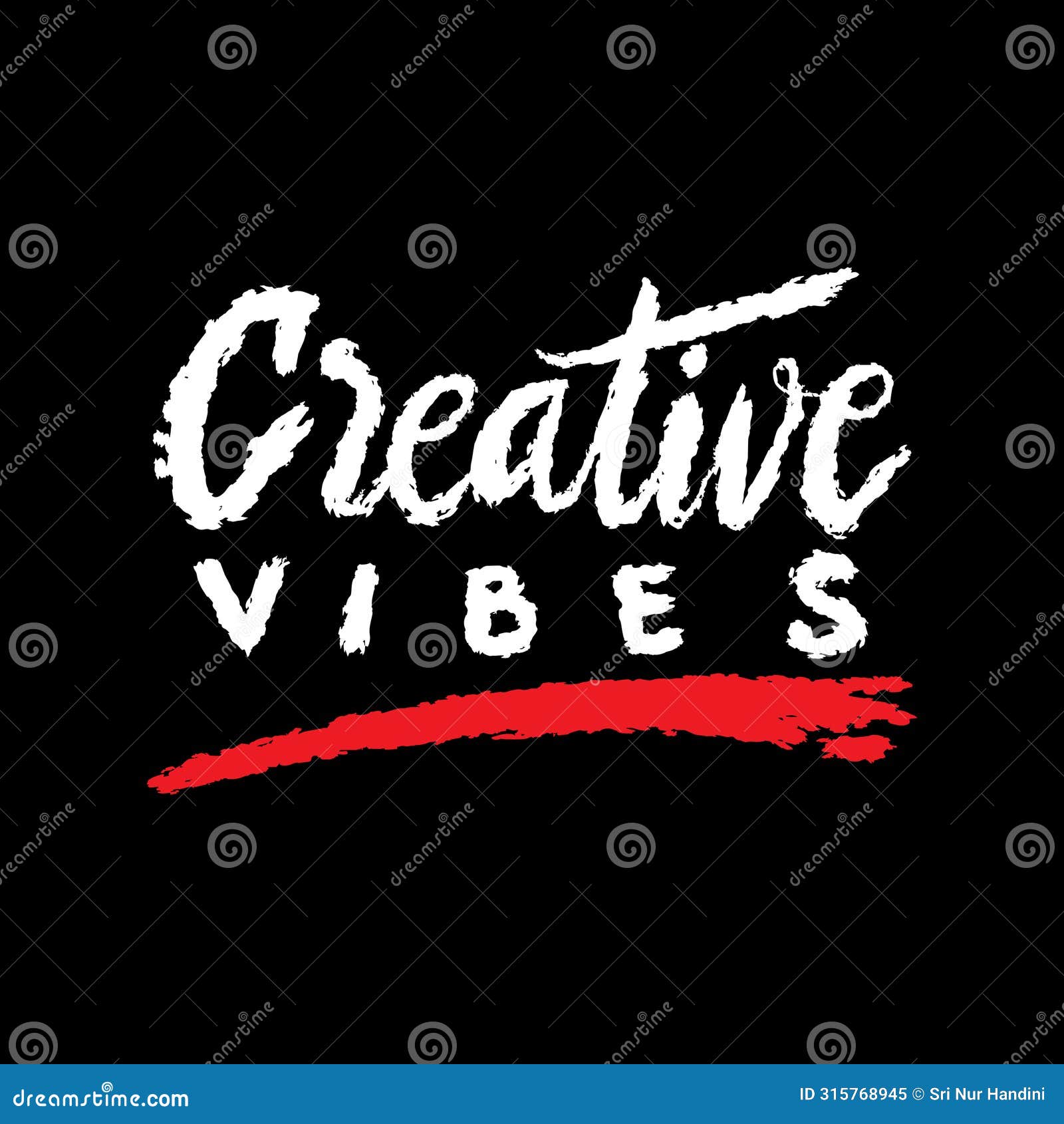Creative Vibes. Hand Drawn Lettering Stock Vector - Illustration of ...