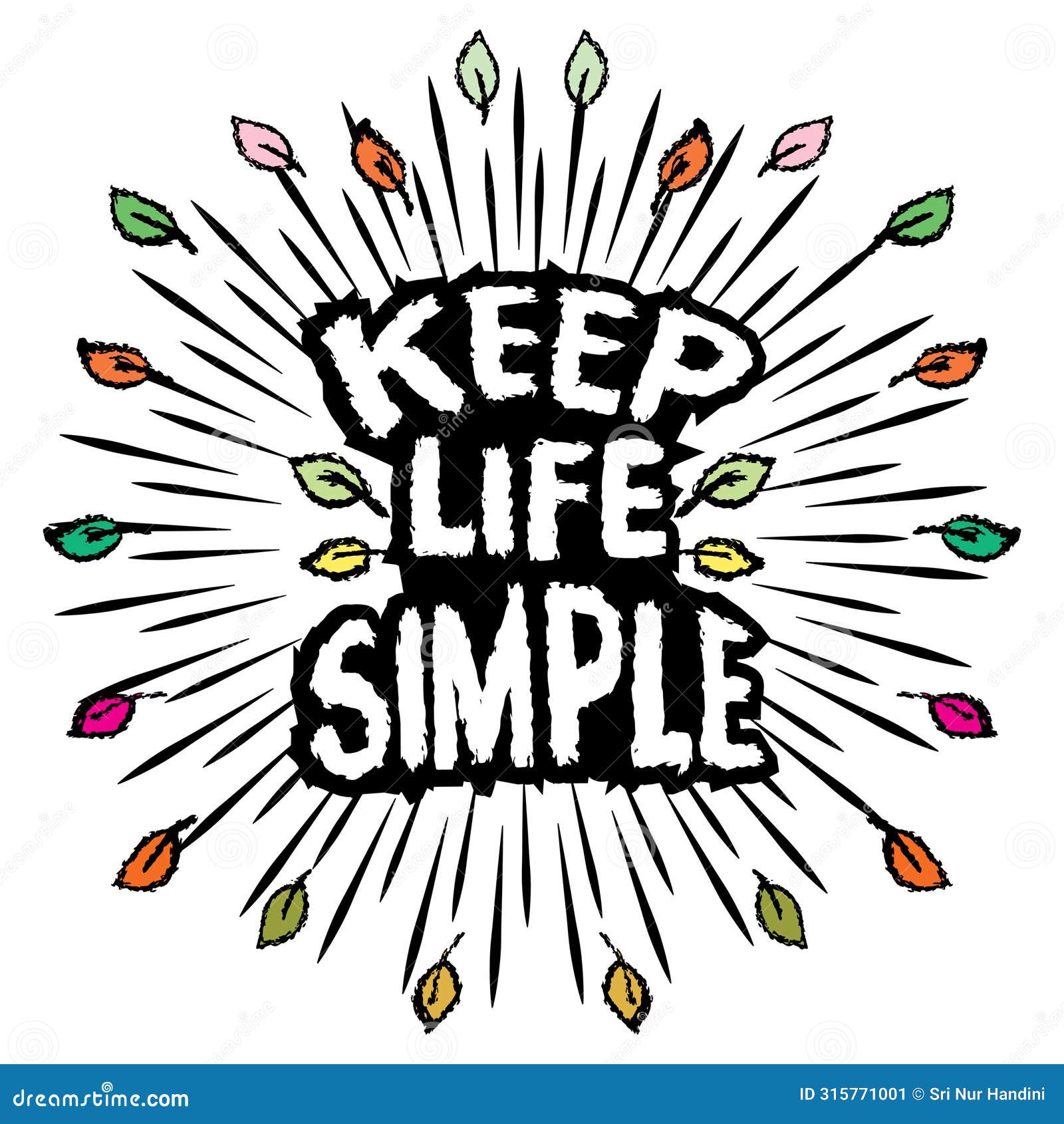 Keep Life Simple. Inspirational Quote Stock Vector - Illustration of ...