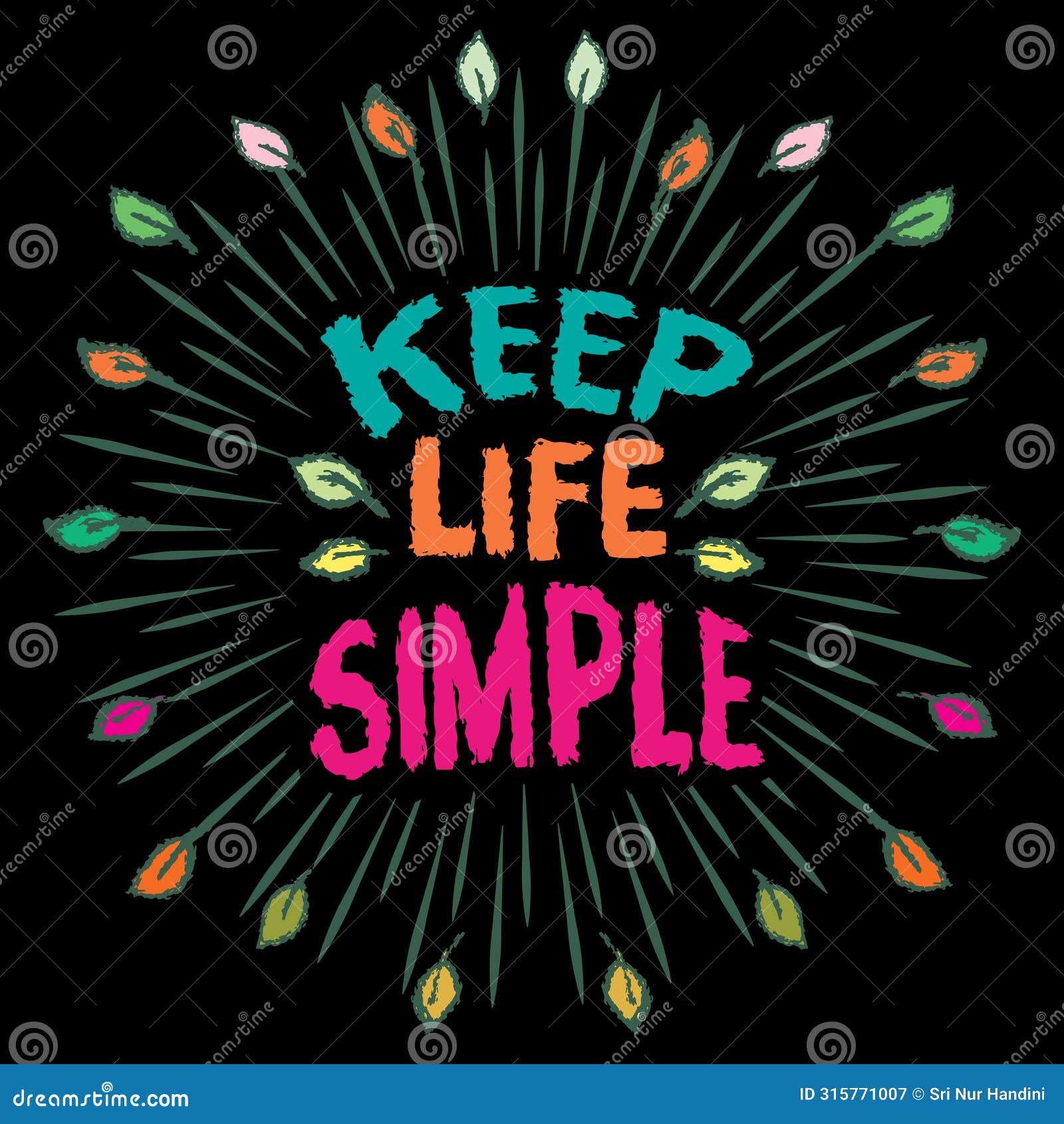 Keep Life Simple. Inspirational Quote Stock Vector - Illustration of ...