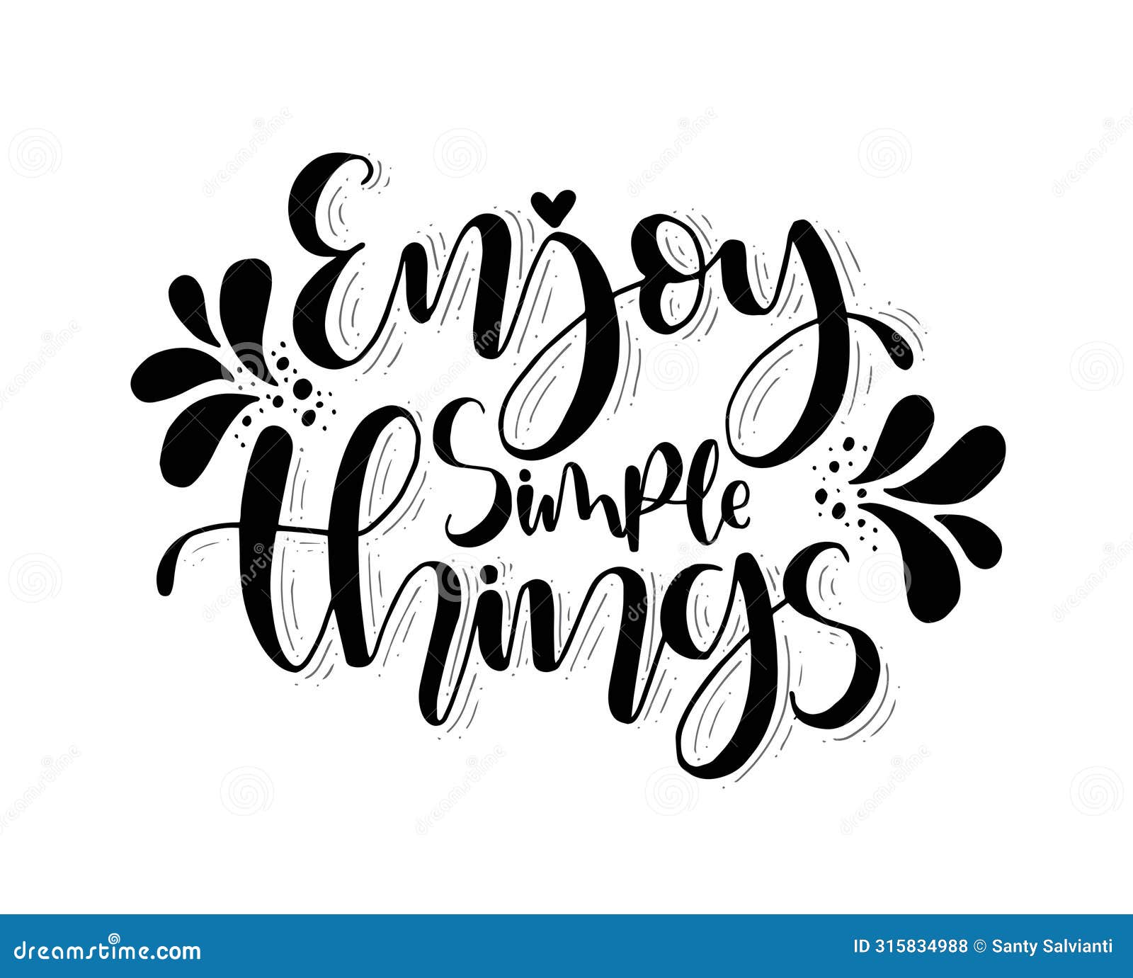 Enjoy Simple Things, Hand Lettering, Motivational Quotes Stock ...