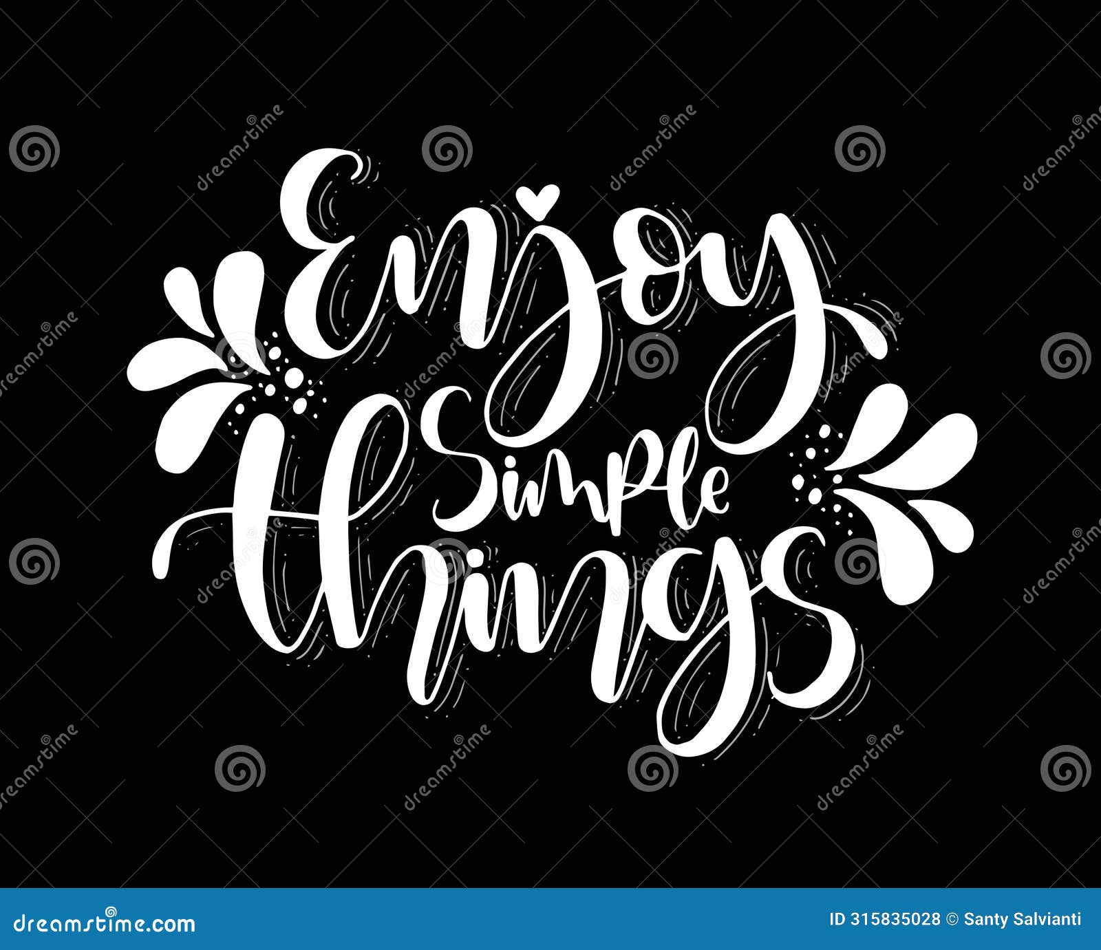 Enjoy Simple Things, Hand Lettering, Motivational Quotes Stock ...