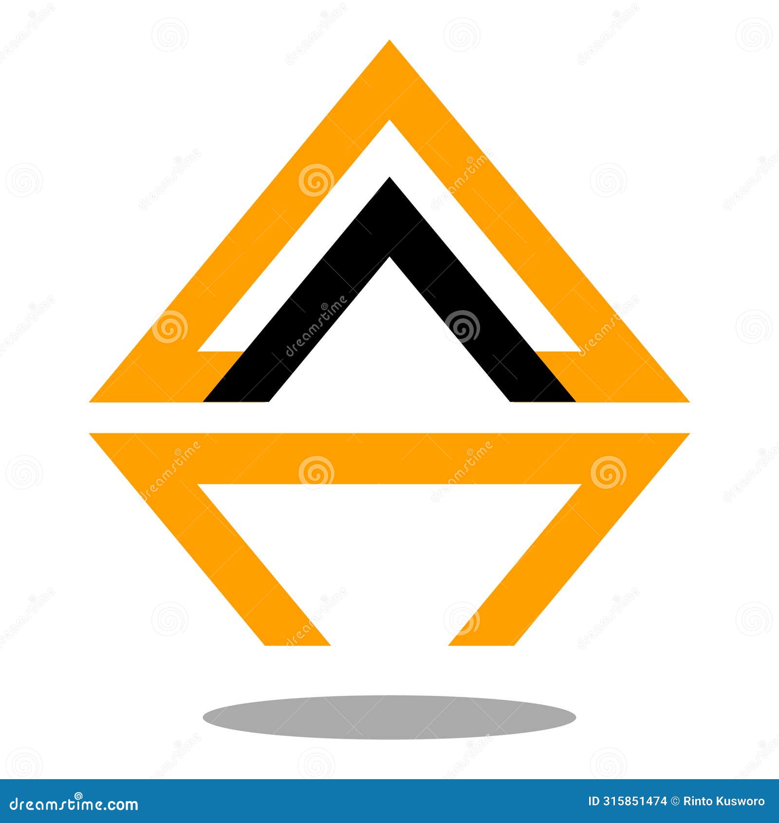 Triangle Geometric Logo. Black and Yellow Logo Stock Vector ...