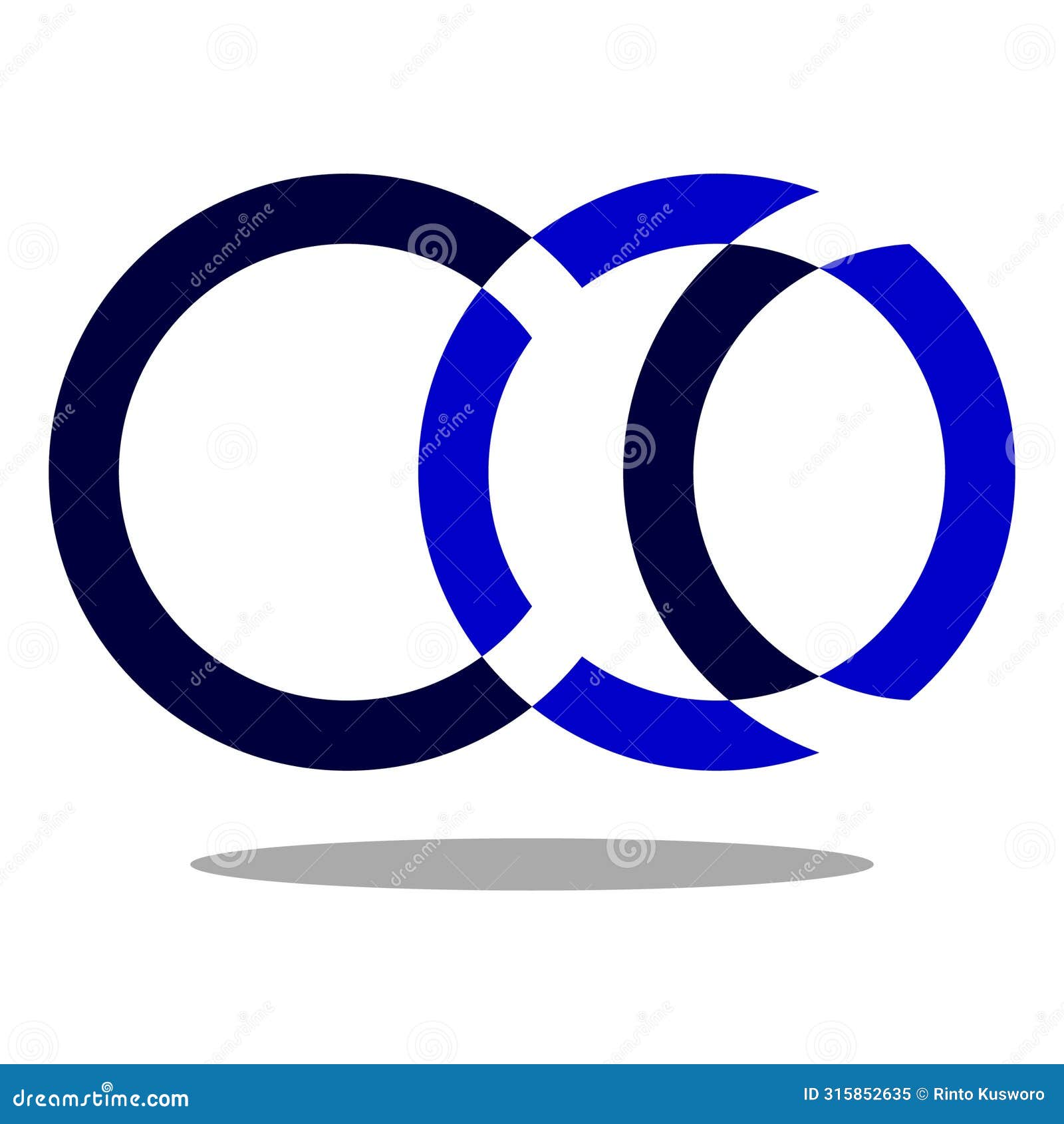 Abstract Glossy Blue Circle Logo Icon. Simple Stock Vector ...