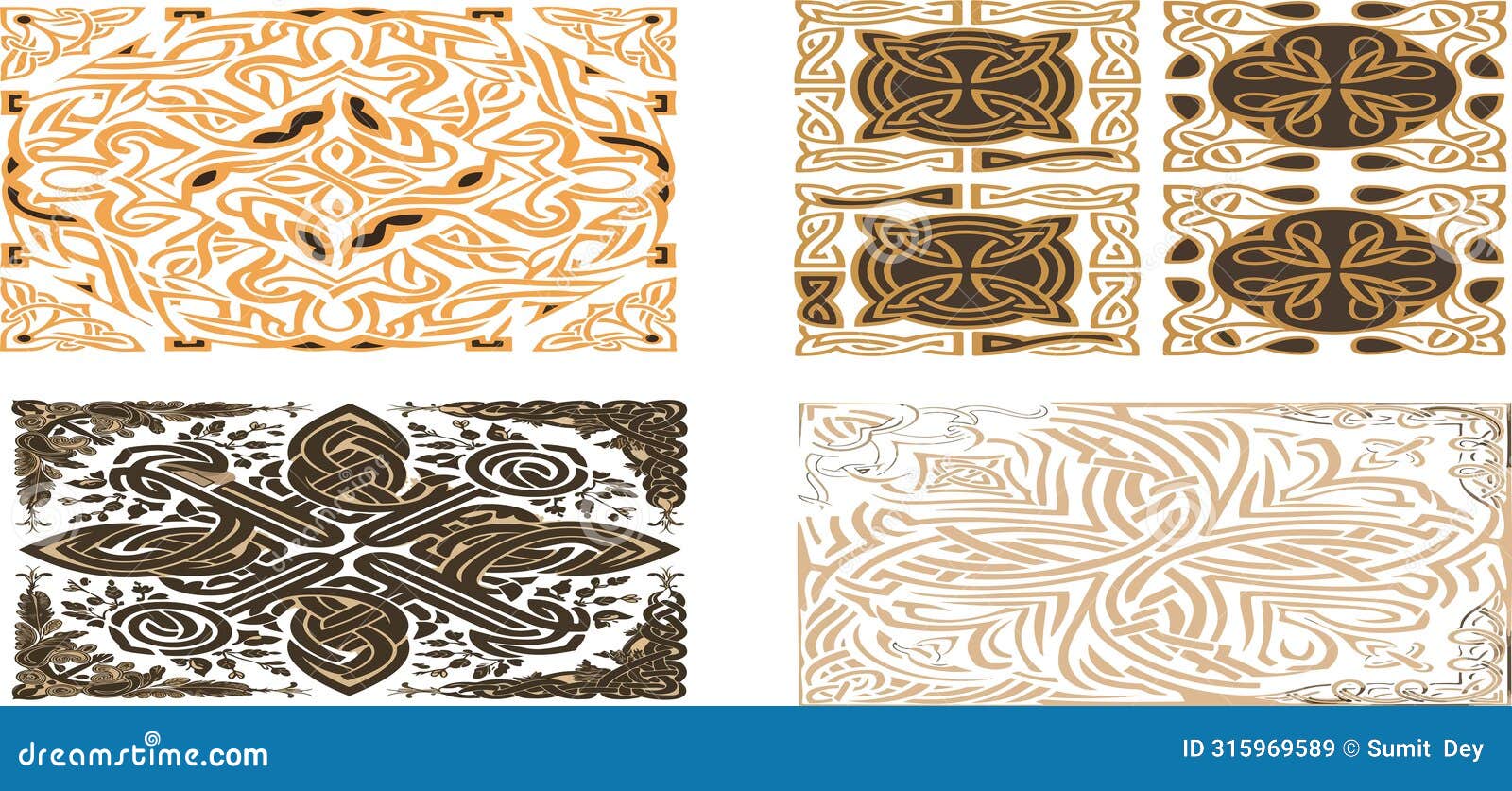 Print MYSTICAL CELTIC PATTERNS VECTOR ILLUSTRATION SET Stock Vector ...