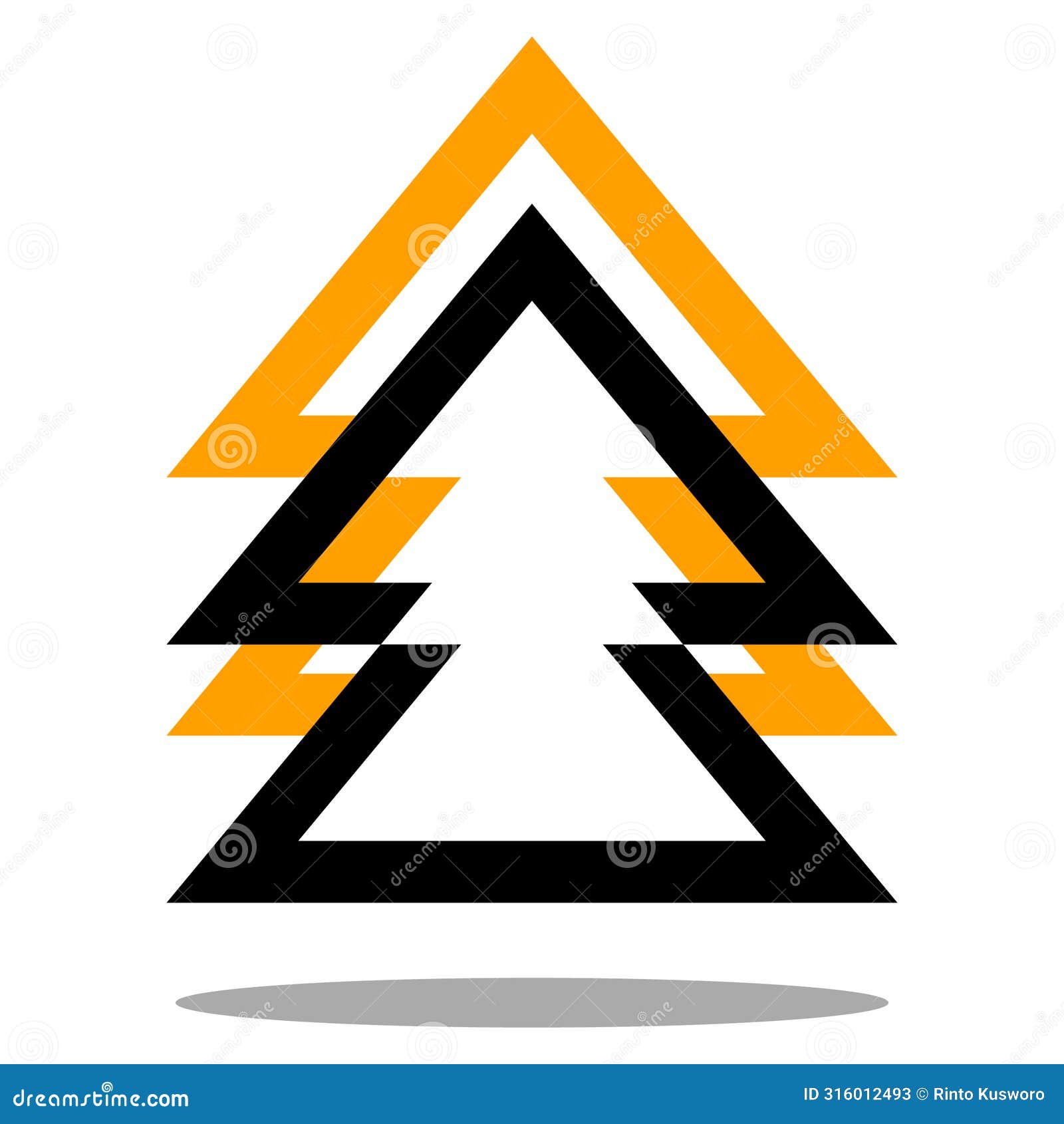 Abstract Triangle Geometric Logo. Yellow and Black Twin Stock Vector ...