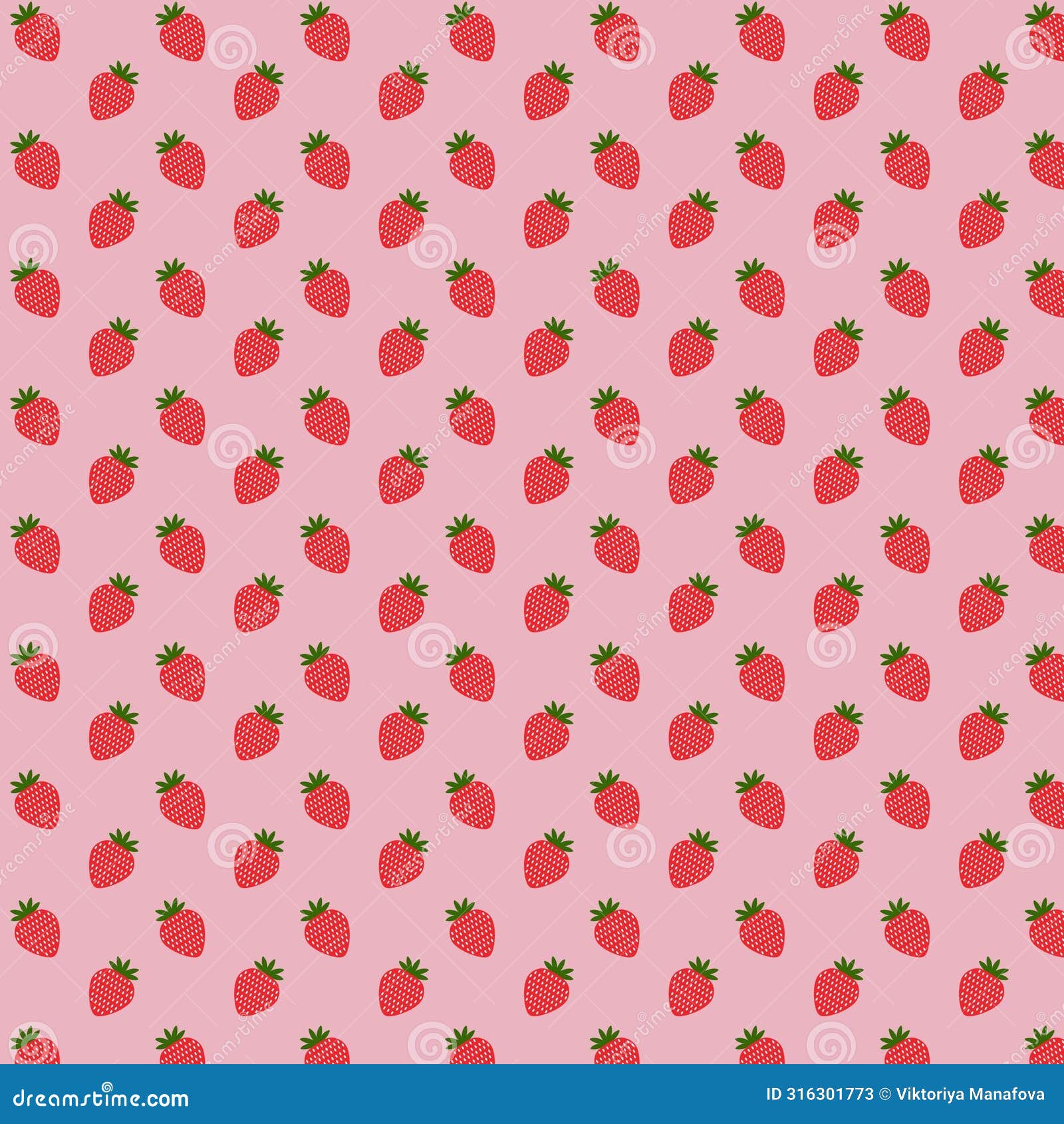 Pink strawberries pattern stock vector. Illustration of wallpaper ...
