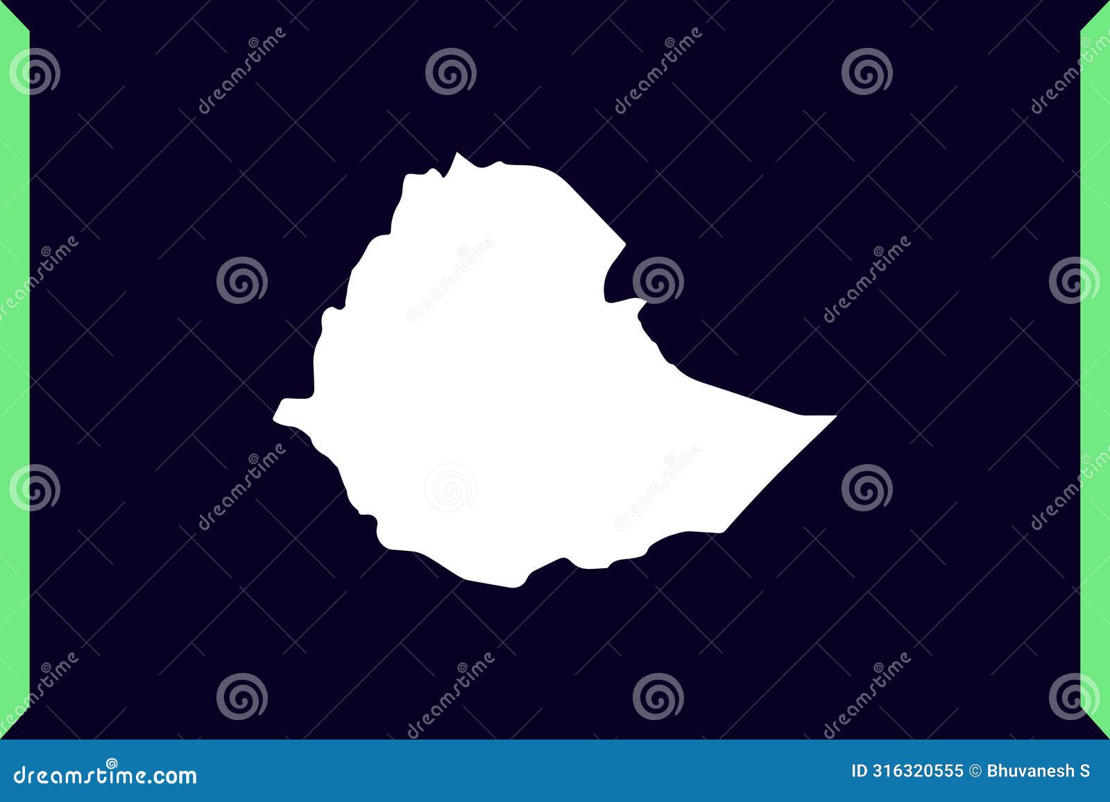 Set Of Isolated Ethiopia Maps With Regions. Isolated Borders ...