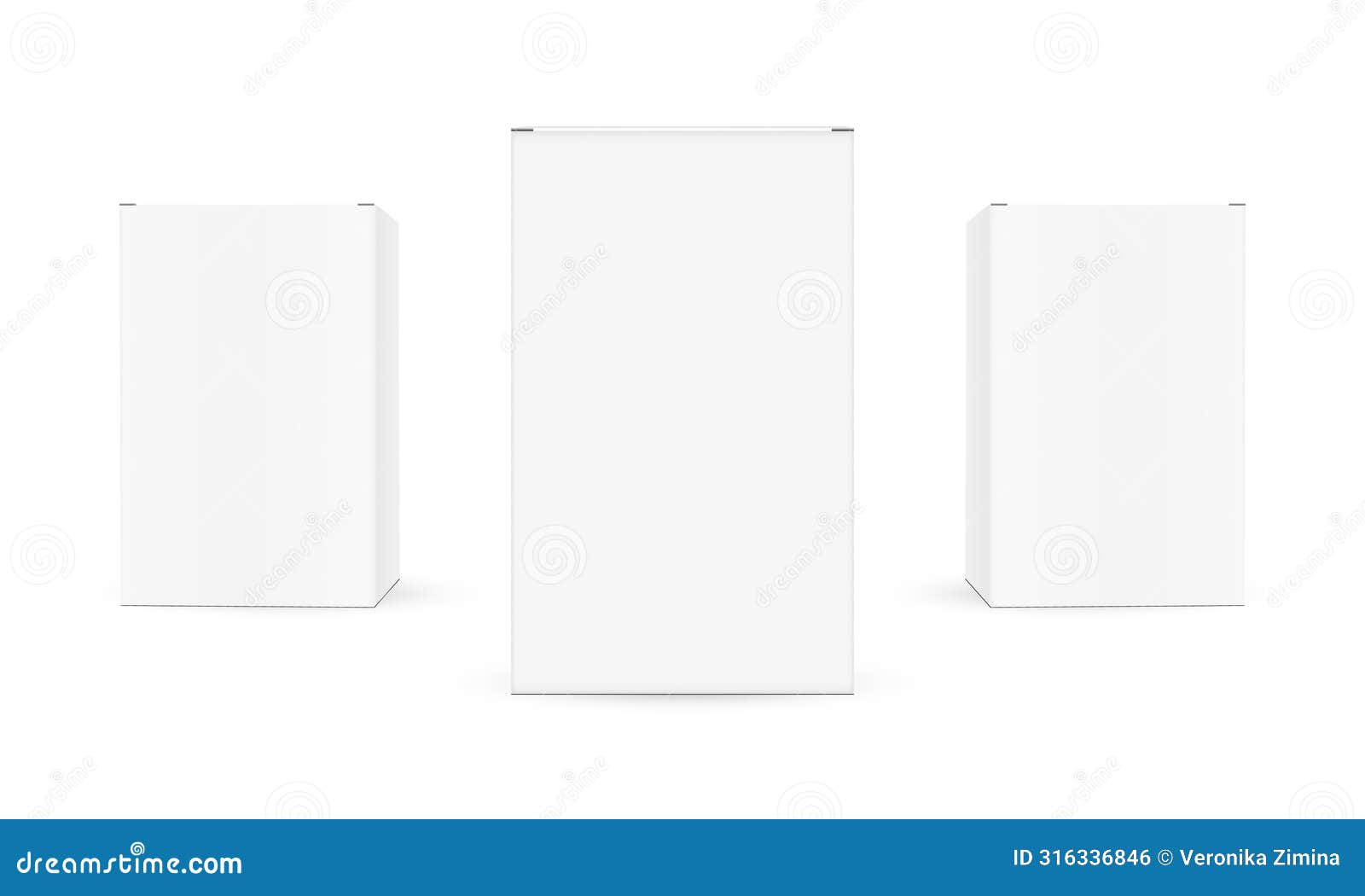 Three Small Rectangular Boxes, Front View Stock Vector - Illustration ...