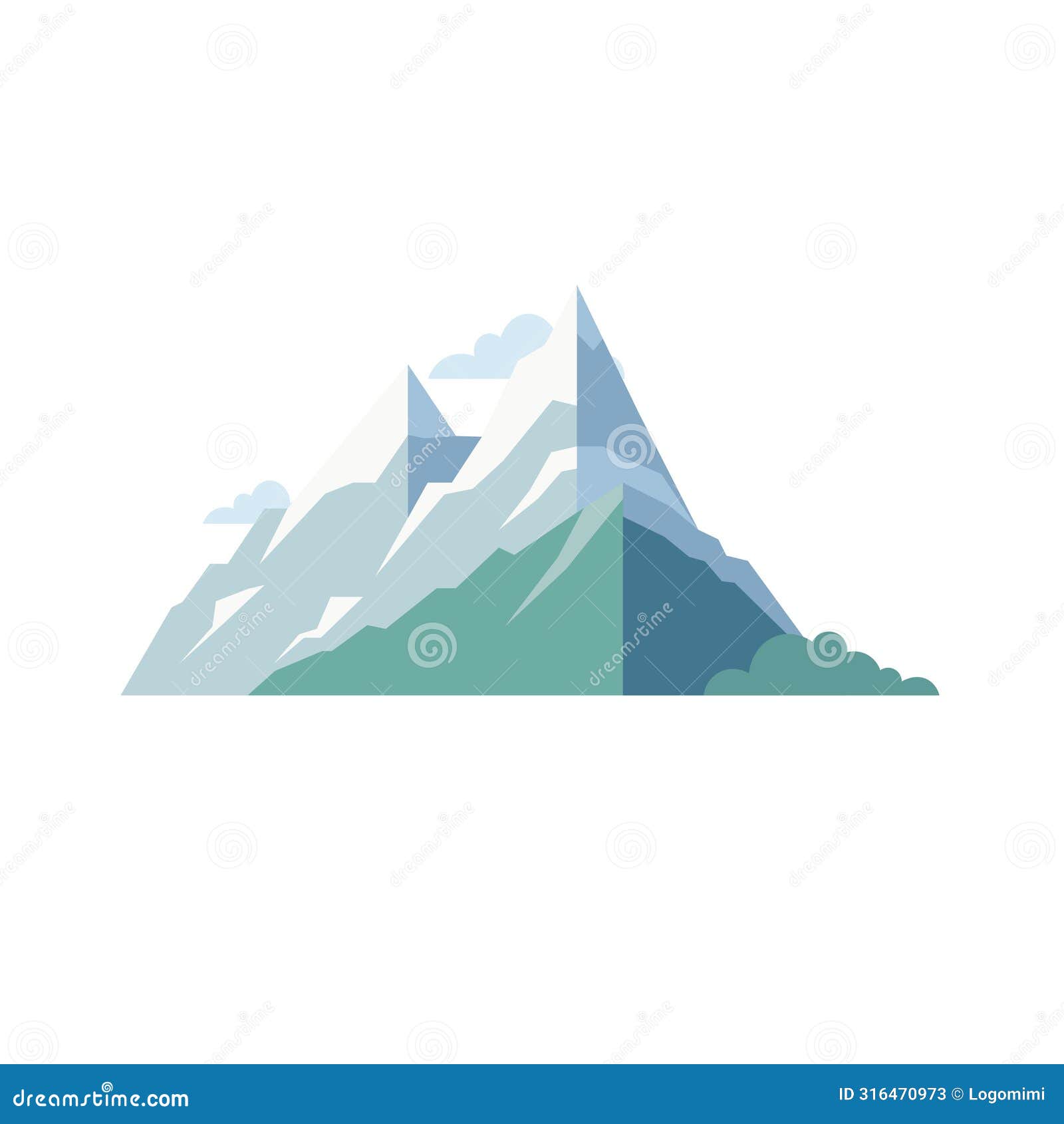 Simple Mountain Image in Flat Design Style,hill Top or Mountain Peak ...