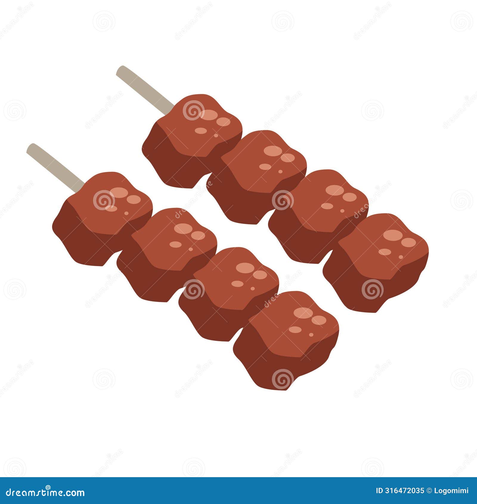 Satai Icon Or Logo In Pastel Color Vector Illustration | CartoonDealer ...