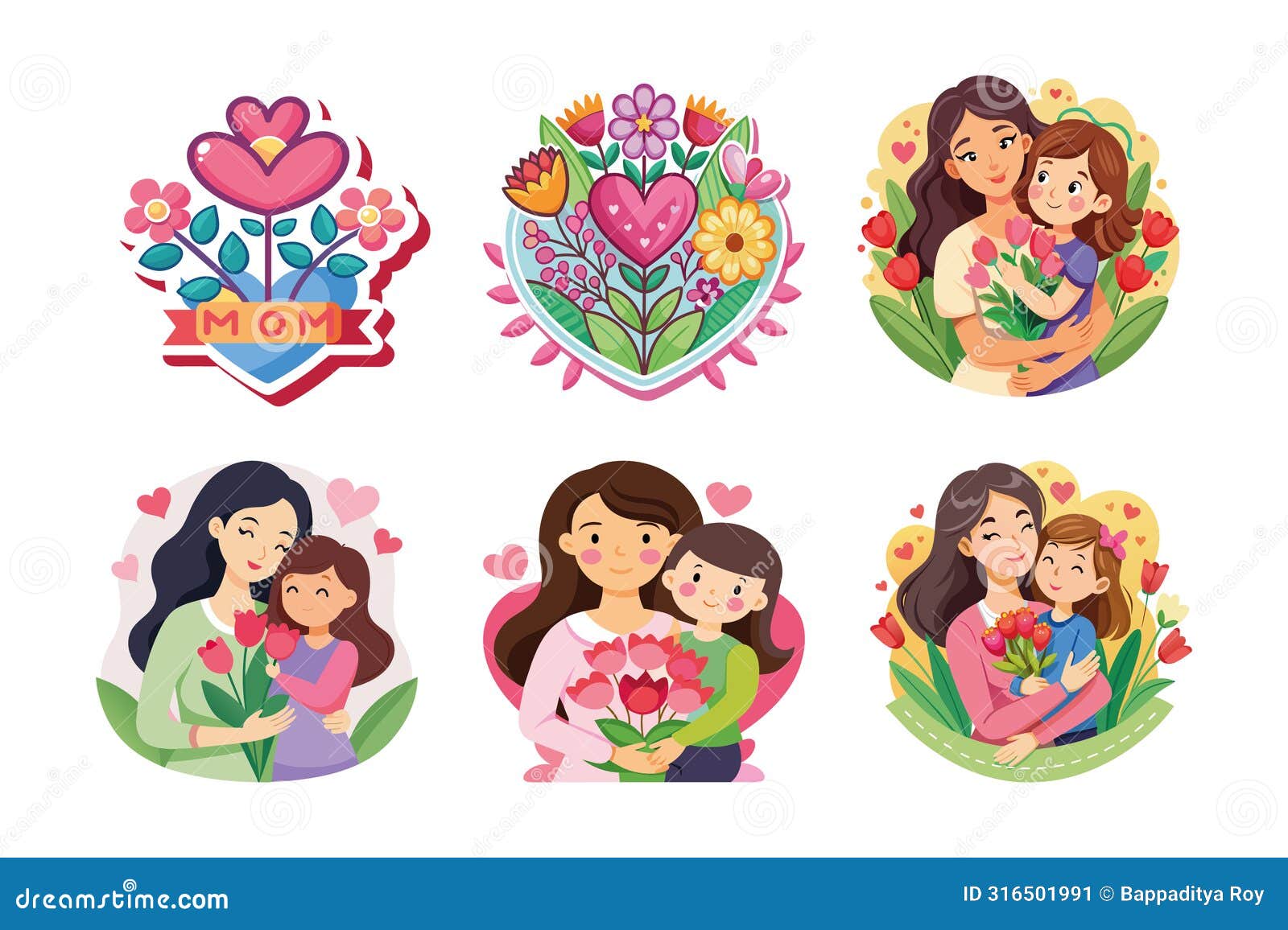 Celebrate Mom Elegant Stickers for Mother S Day Stock Vector ...