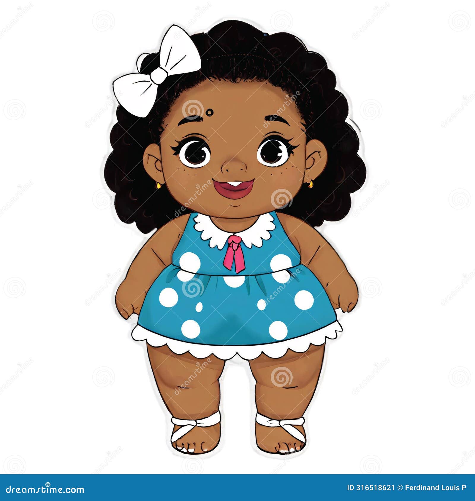 Curly Papua Girl Cute Chibi Style Printable Stickers Stock Illustration ...