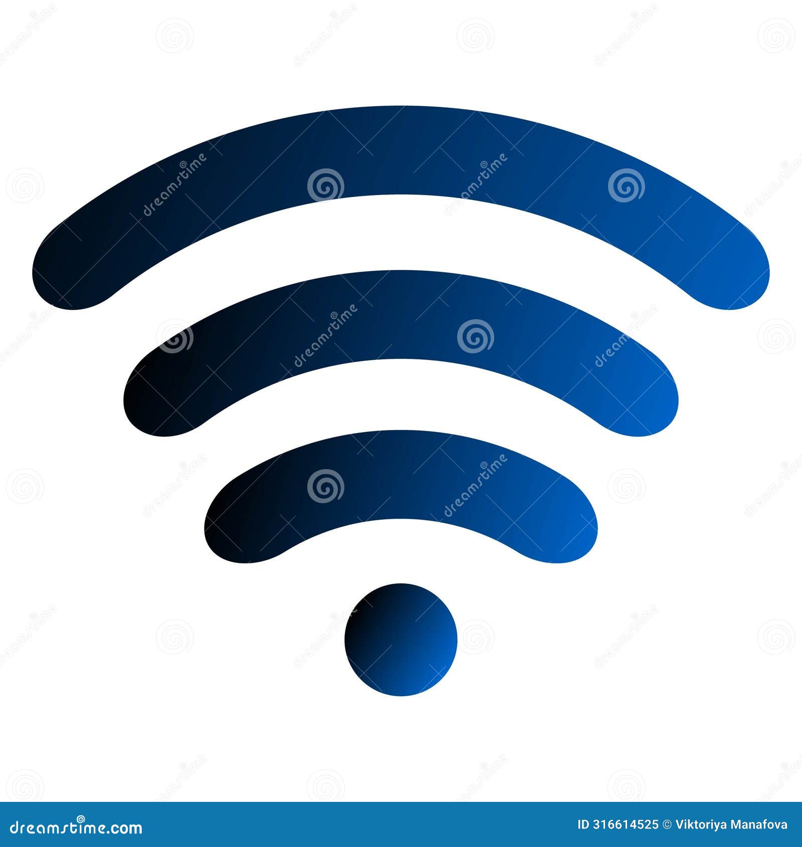 Blue Wi-fi icon stock vector. Illustration of blue, shiny - 316614525