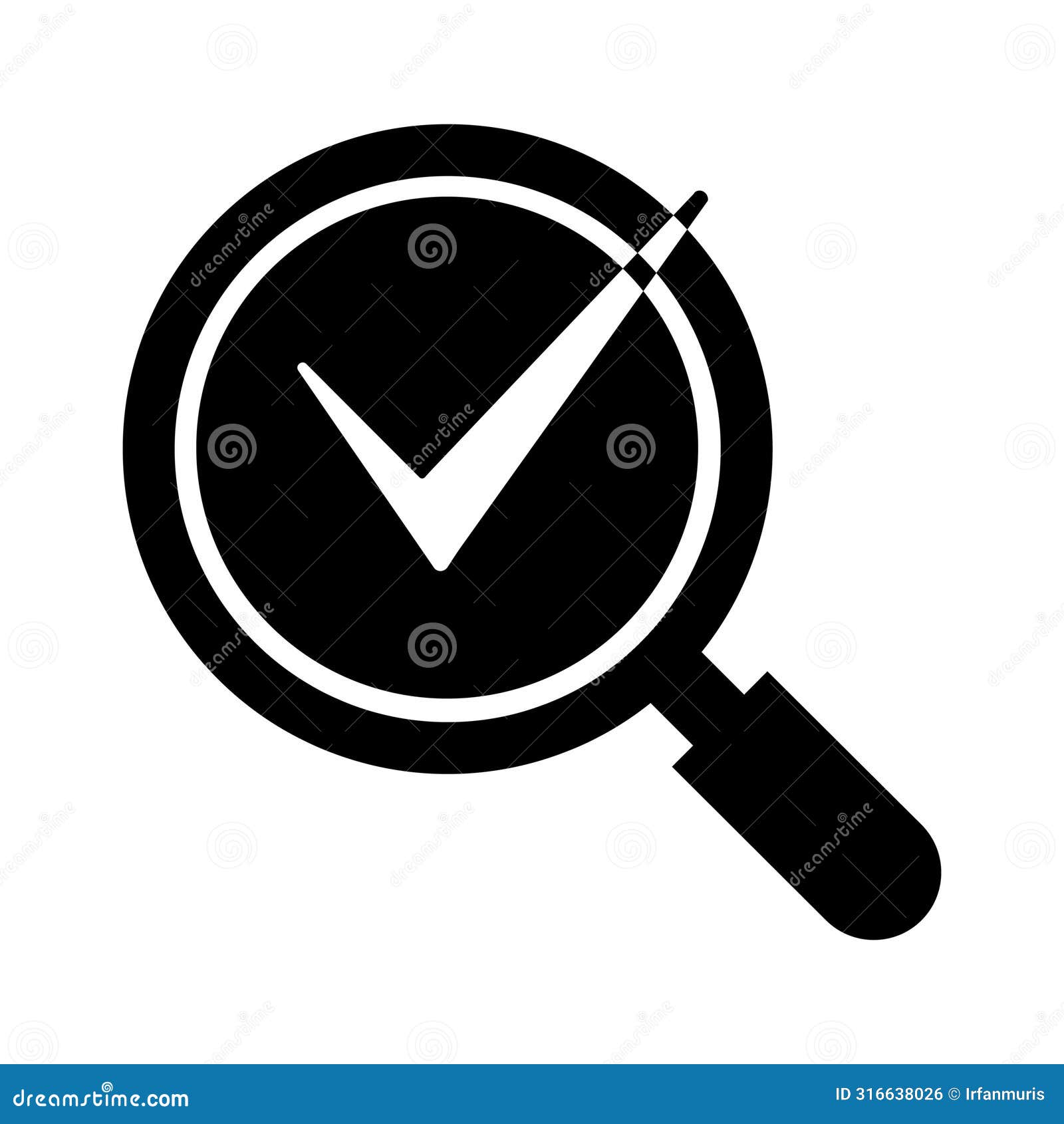 A Magnifying Glass with Checkmark Icon Vector Stock Vector ...