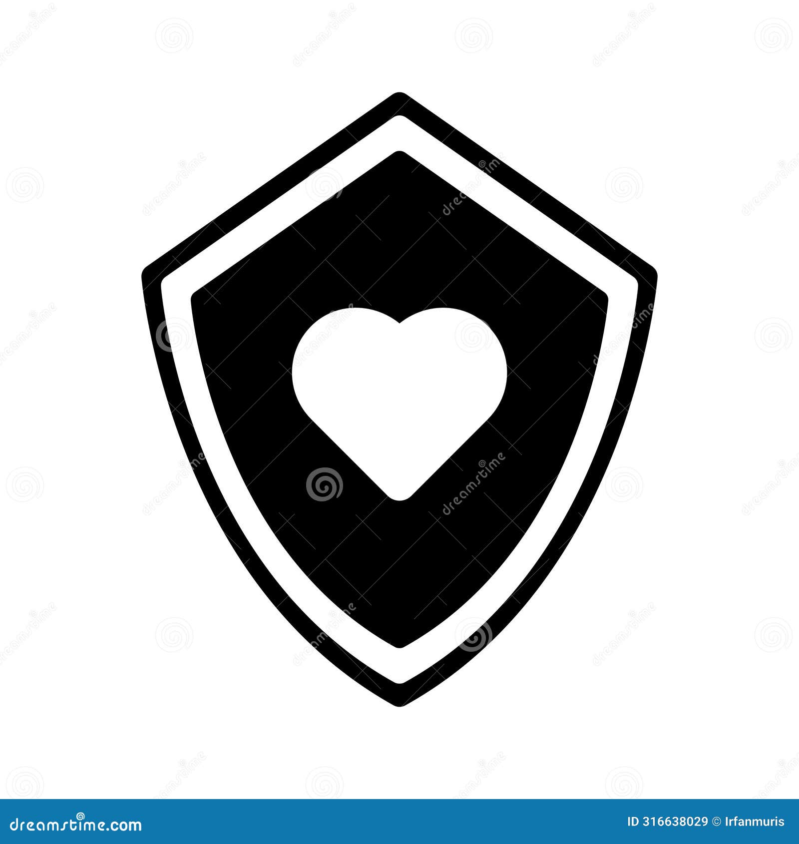 Heart with Shield, Love Protection Icon Vector Stock Vector ...