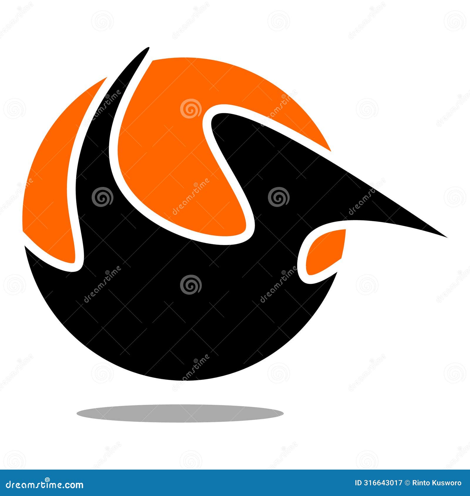 Bird Logo Design. Circle Bird Sign Art Stock Vector - Illustration of ...