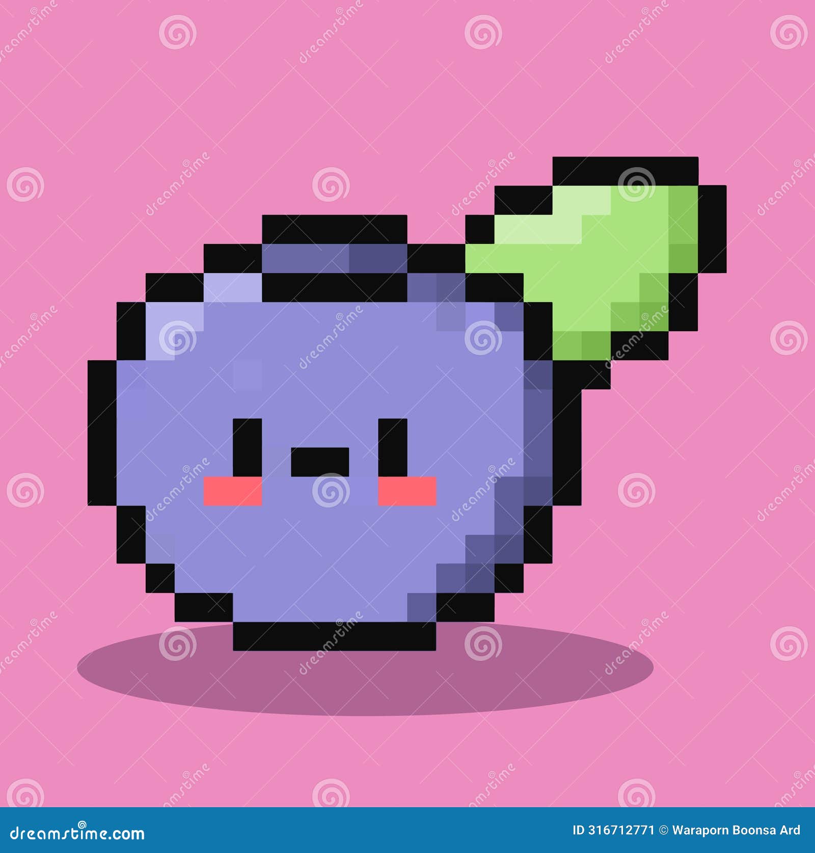 Blueberry Pixel Art: 8-bit Style Game Item Royalty-Free Cartoon ...