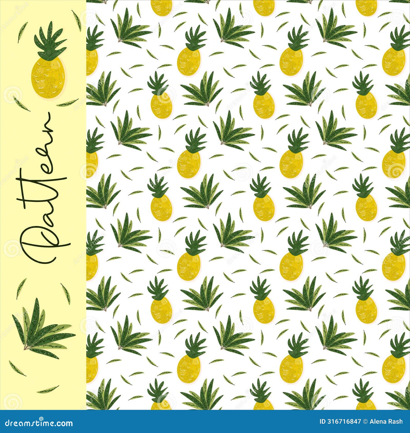 Pattern Planner Planning Eps Ai Jpeg Ananas Leaves Leave Tropical ...