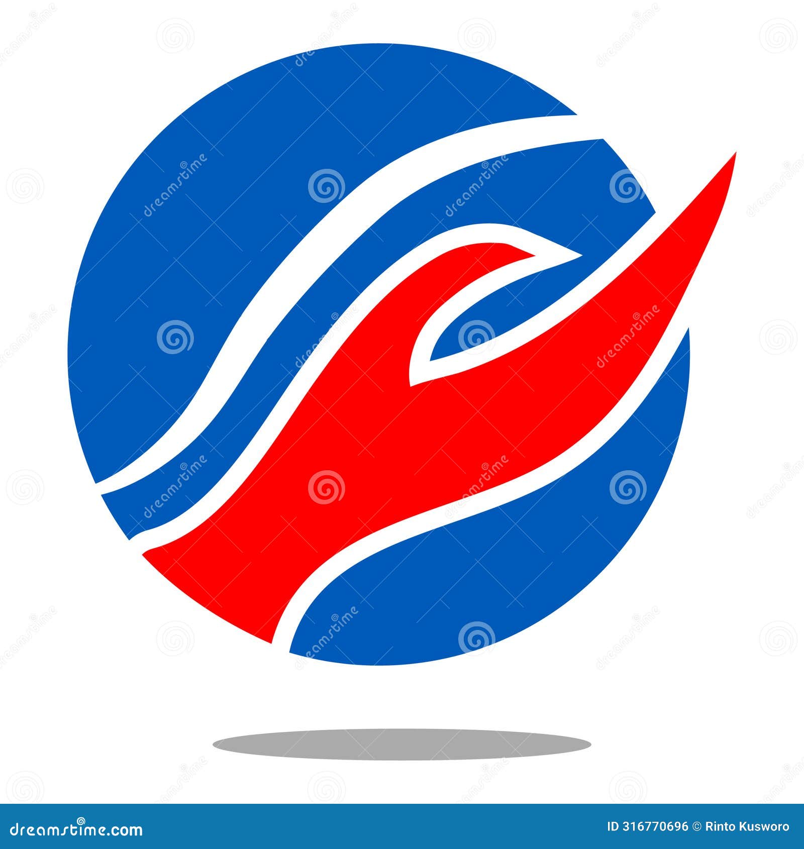 Blue Circle Logo. Shape Simple Sign. Blue and Red Stock Illustration ...