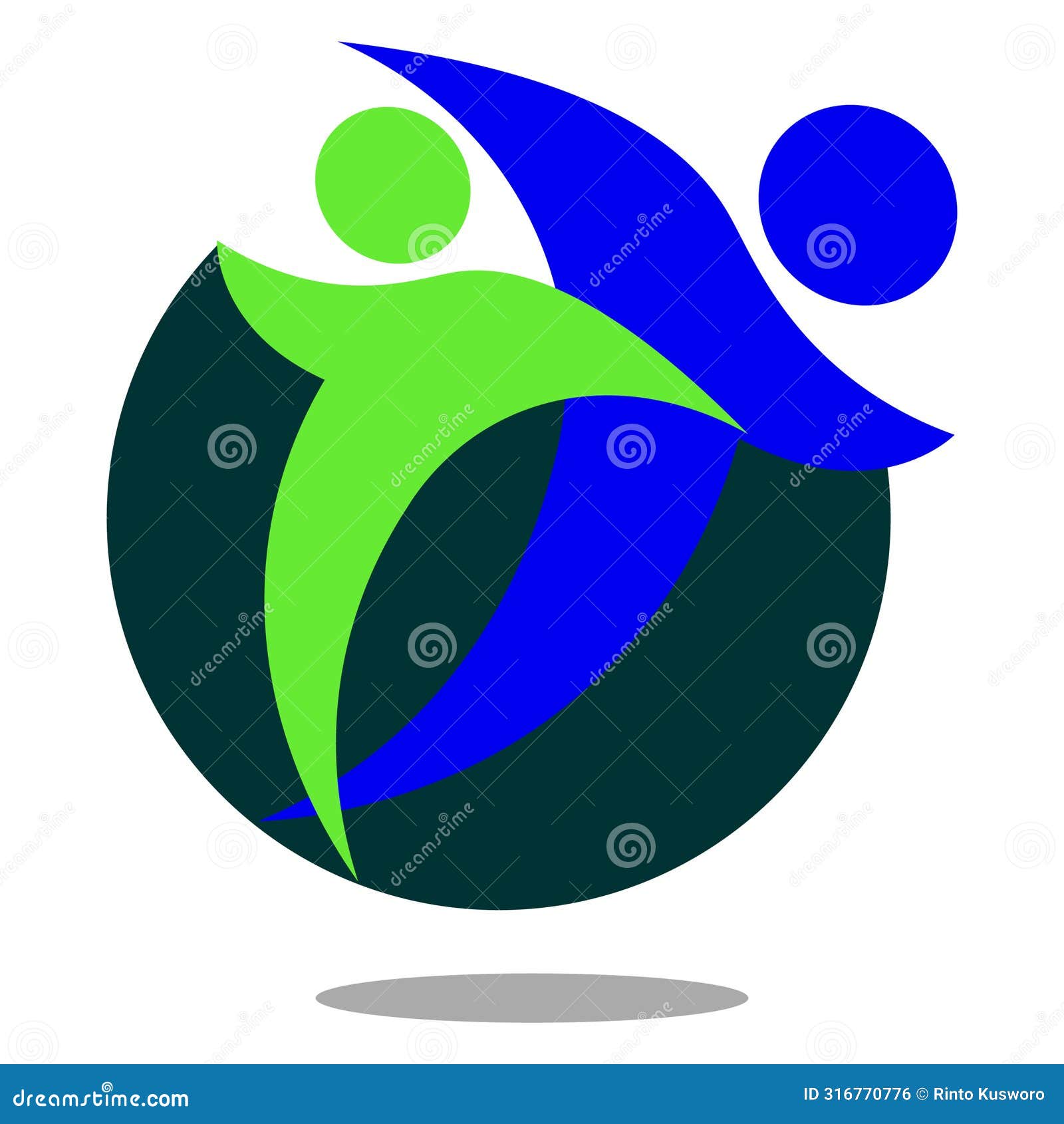 Human Logo Design. Blue Green Logo Stock Illustration - Illustration of ...
