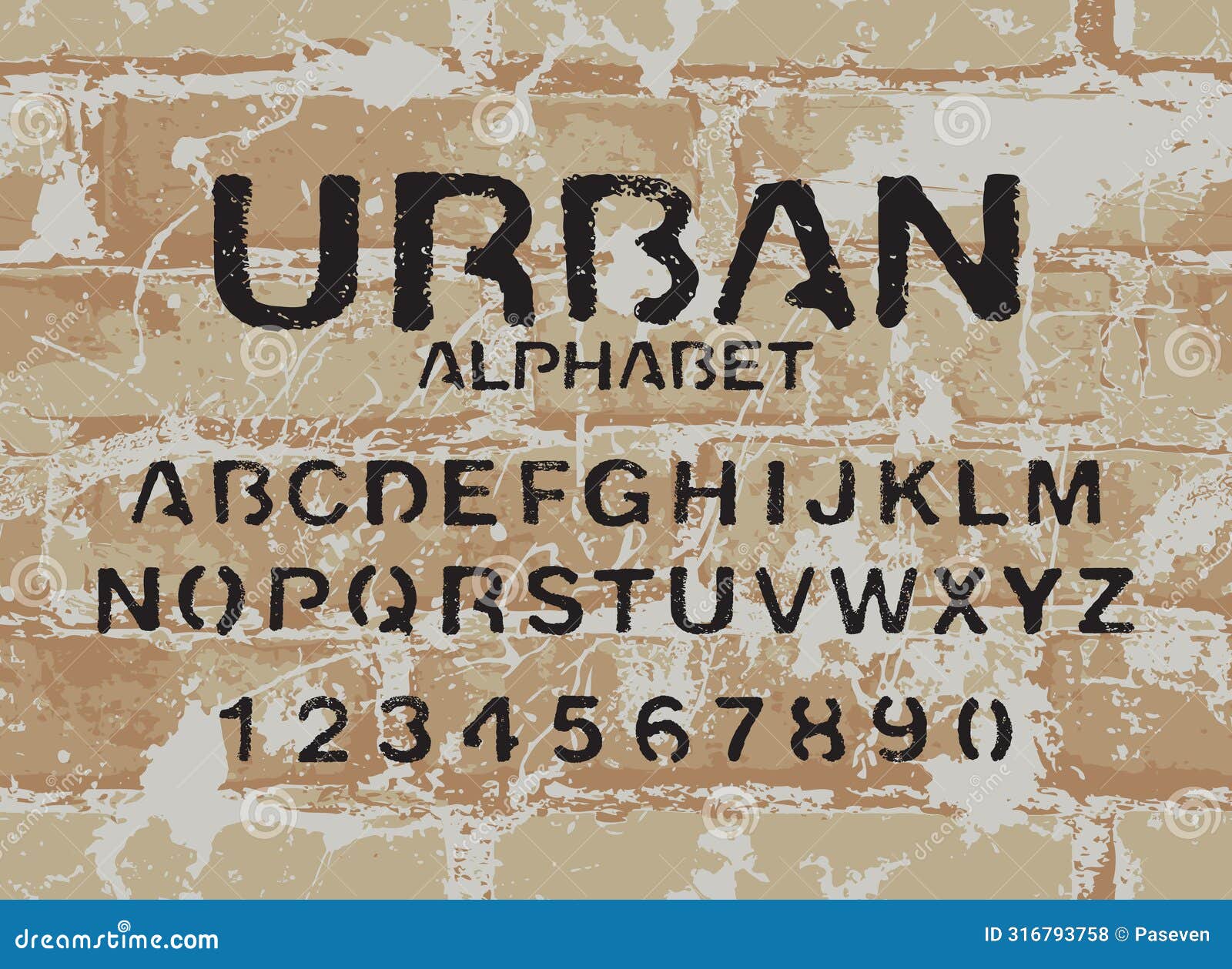 Urban Stencil Alphabet, Bold Modular Letters, Graffiti-inspired ...