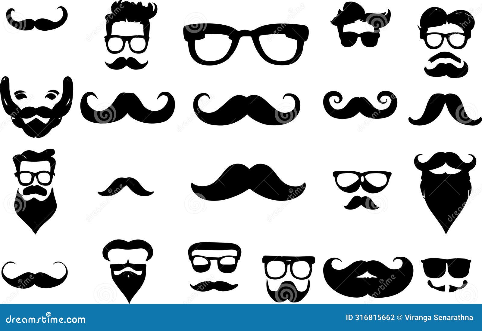 Beard Vector Art Collection, Diverse and Stylish Facial Hair Designs ...
