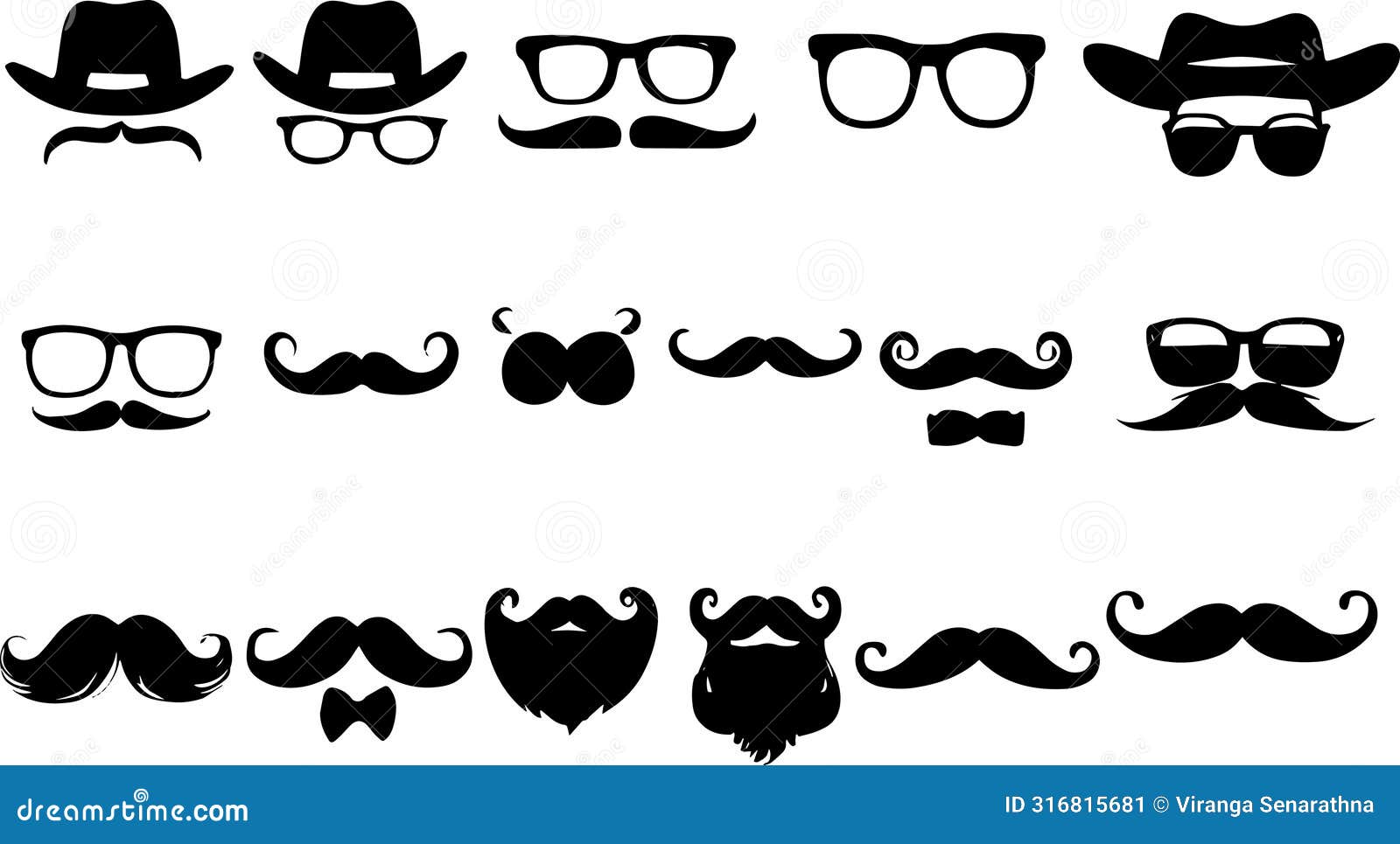 Beard Vector Art Collection, Diverse and Stylish Facial Hair Designs ...