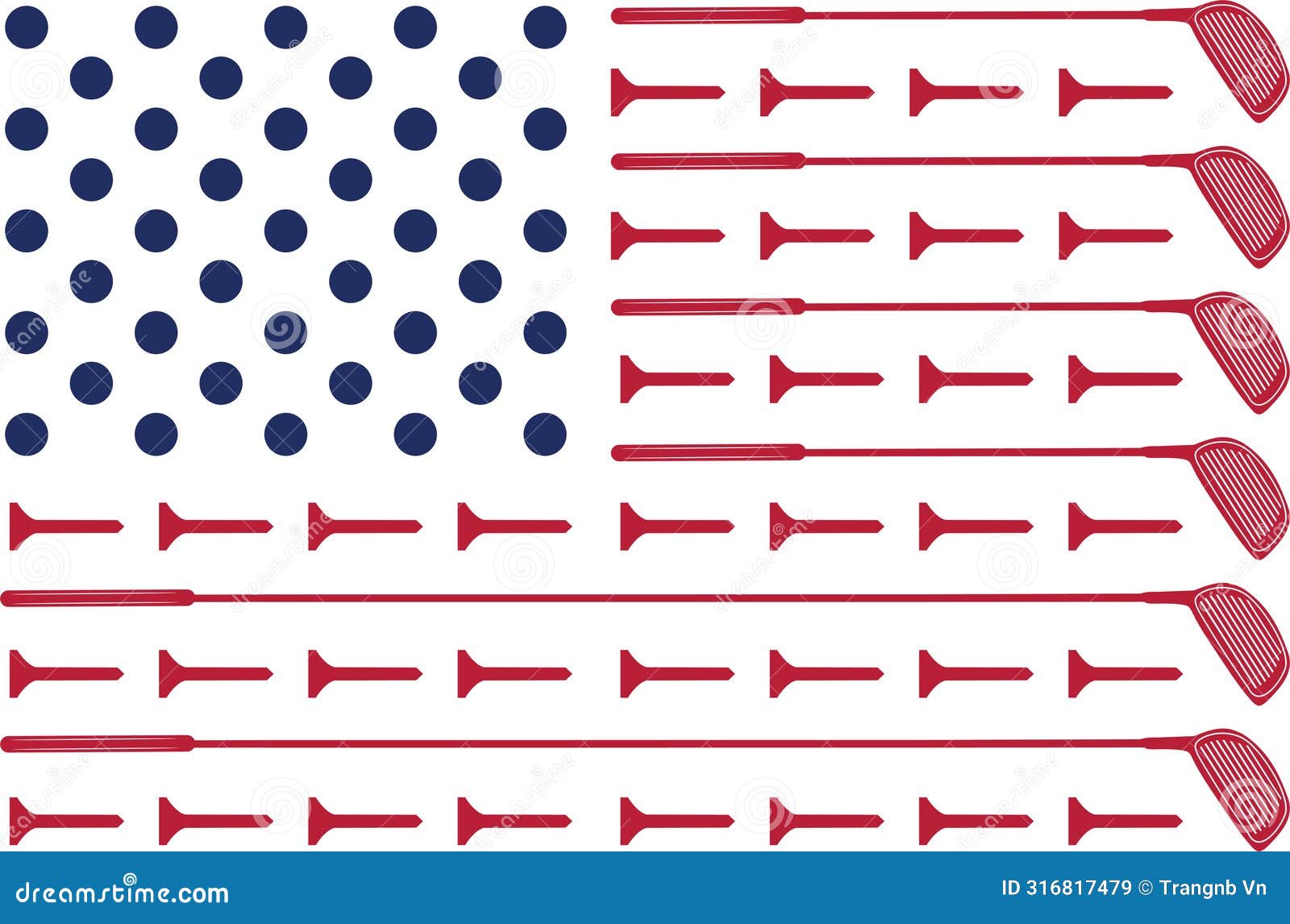 Golf American Flag, Golf Team, Golf Club, Golf Ball Vector Files Stock ...