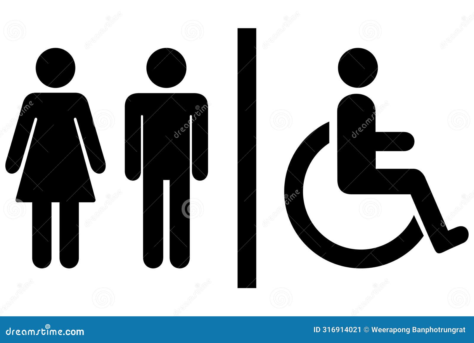 Restroom Sign for Disabled on the Wheelchair, Toilet Vector for ...