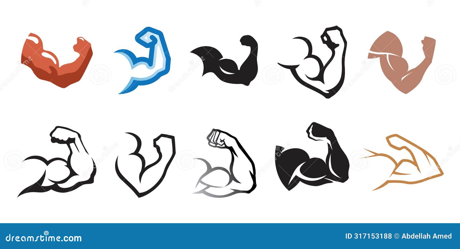 Creative Human Biceps Muscles Collection Logo Stock Vector ...