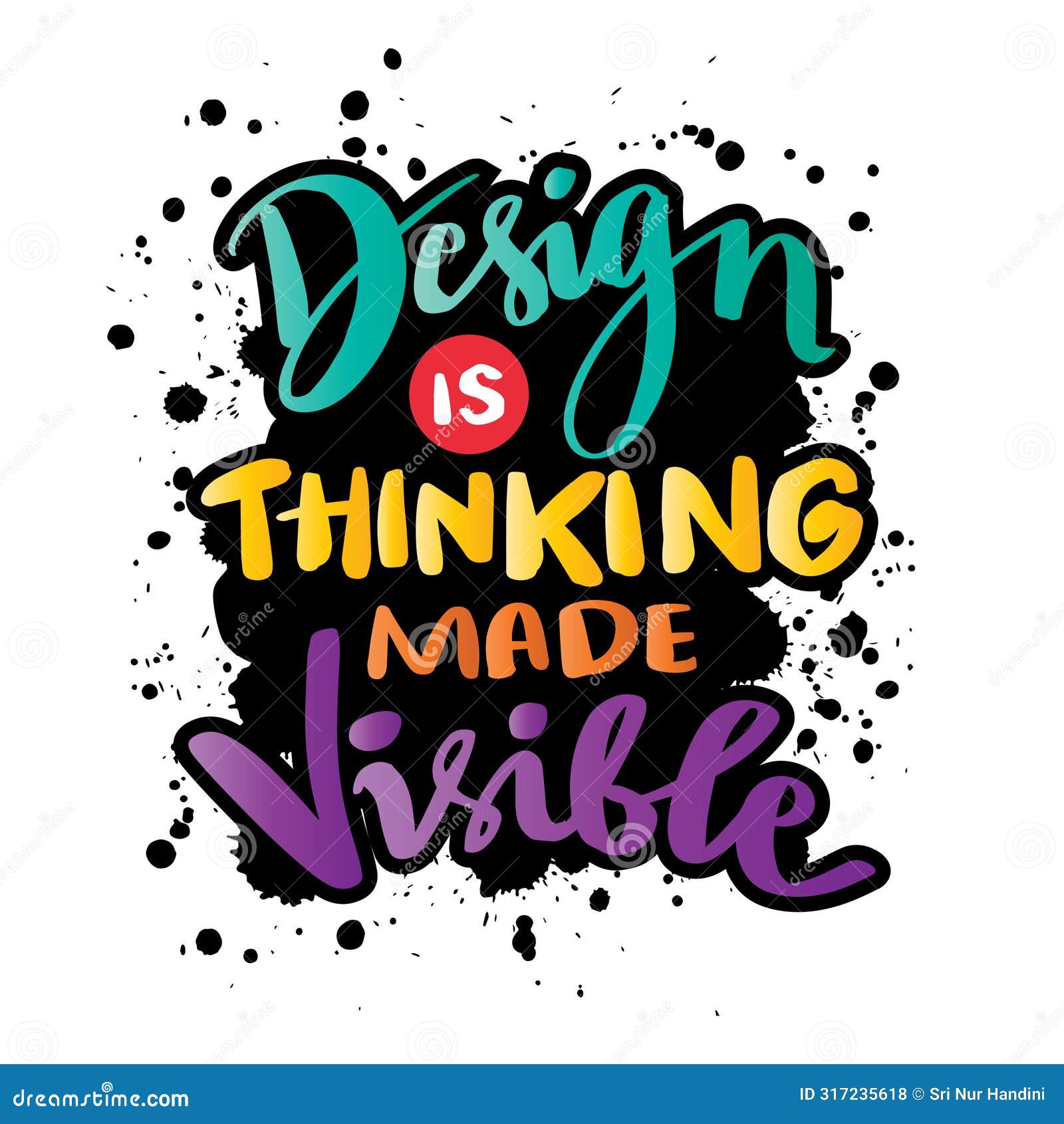 Design is Thinking Made Visible. Vector Hand Drawn Illustration with ...