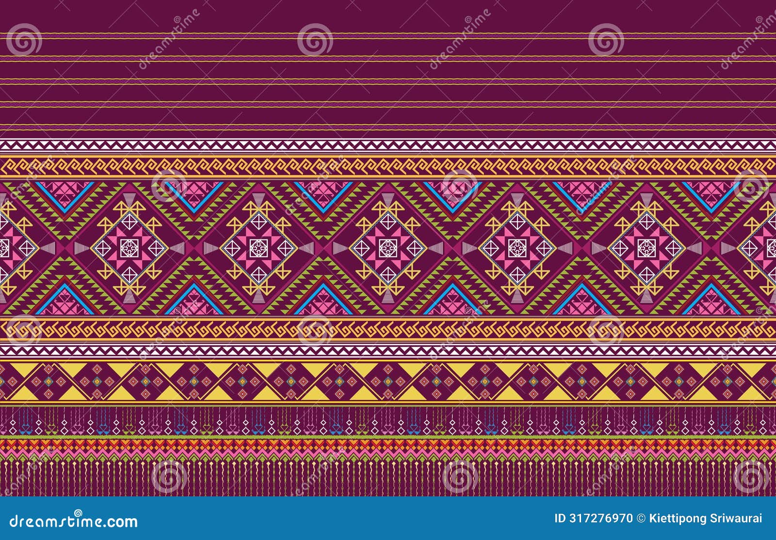 Gypsy Pattern Tribal Ethnic Motifs Geometric Seamless Background. Stock ...