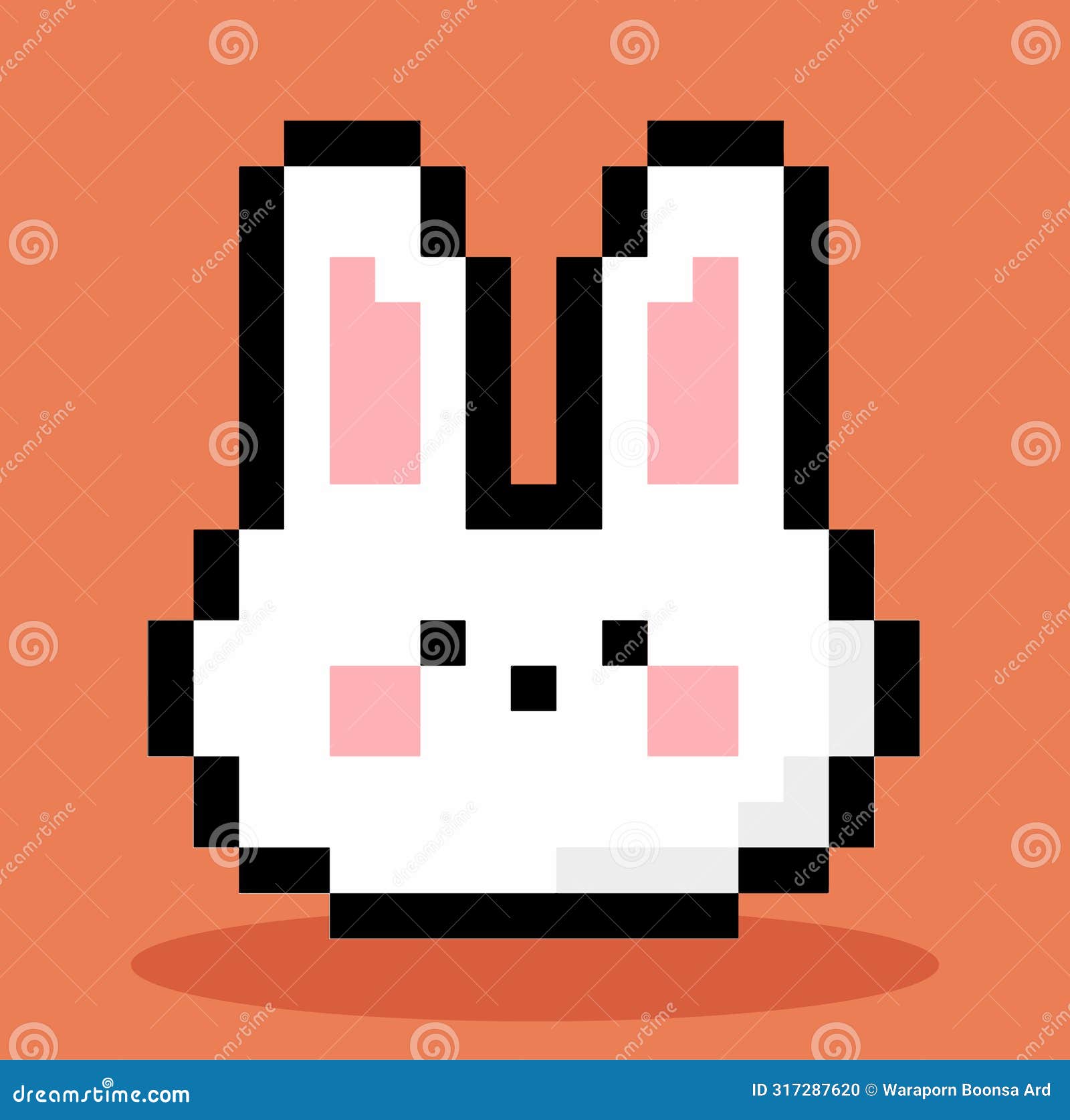 Rabbit Cartoon in Pixel Art. Stock Vector - Illustration of game, pixel ...