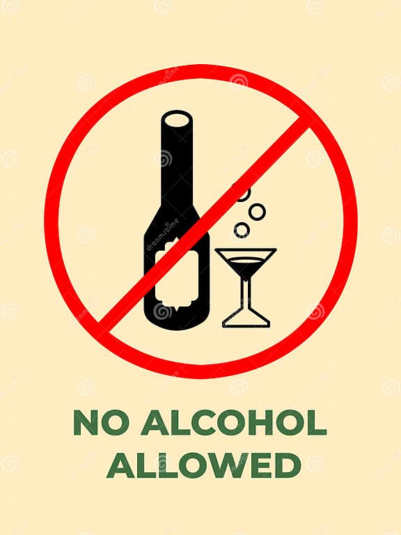 No Alcohol Allowed Poster Banner Sign Stock Illustration - Illustration ...