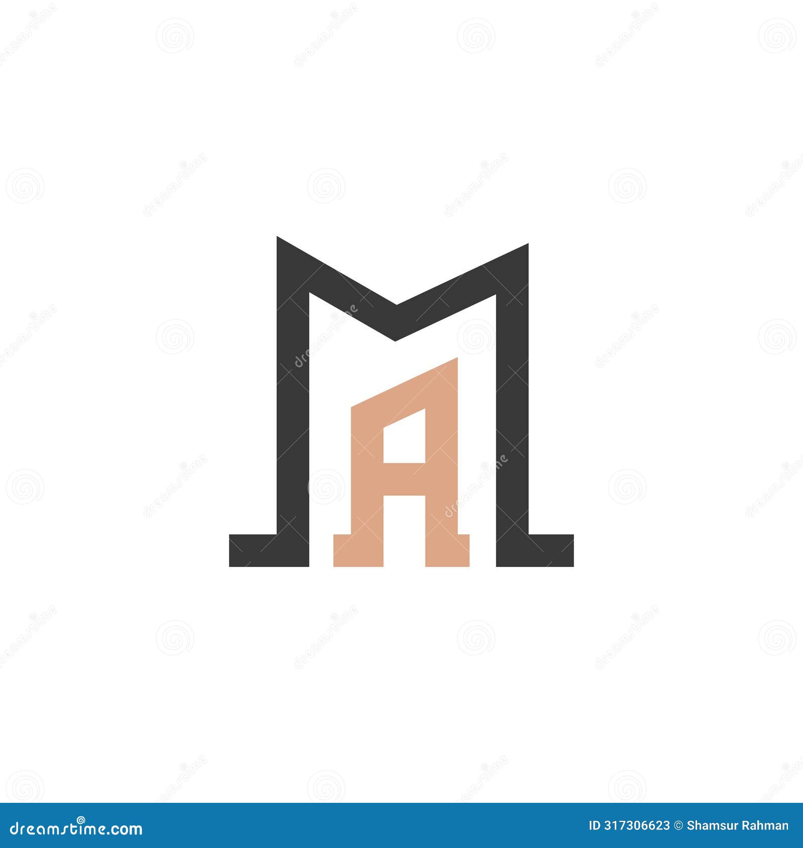 Alphabet Initials Logo am, MA, M and a Stock Vector - Illustration of ...