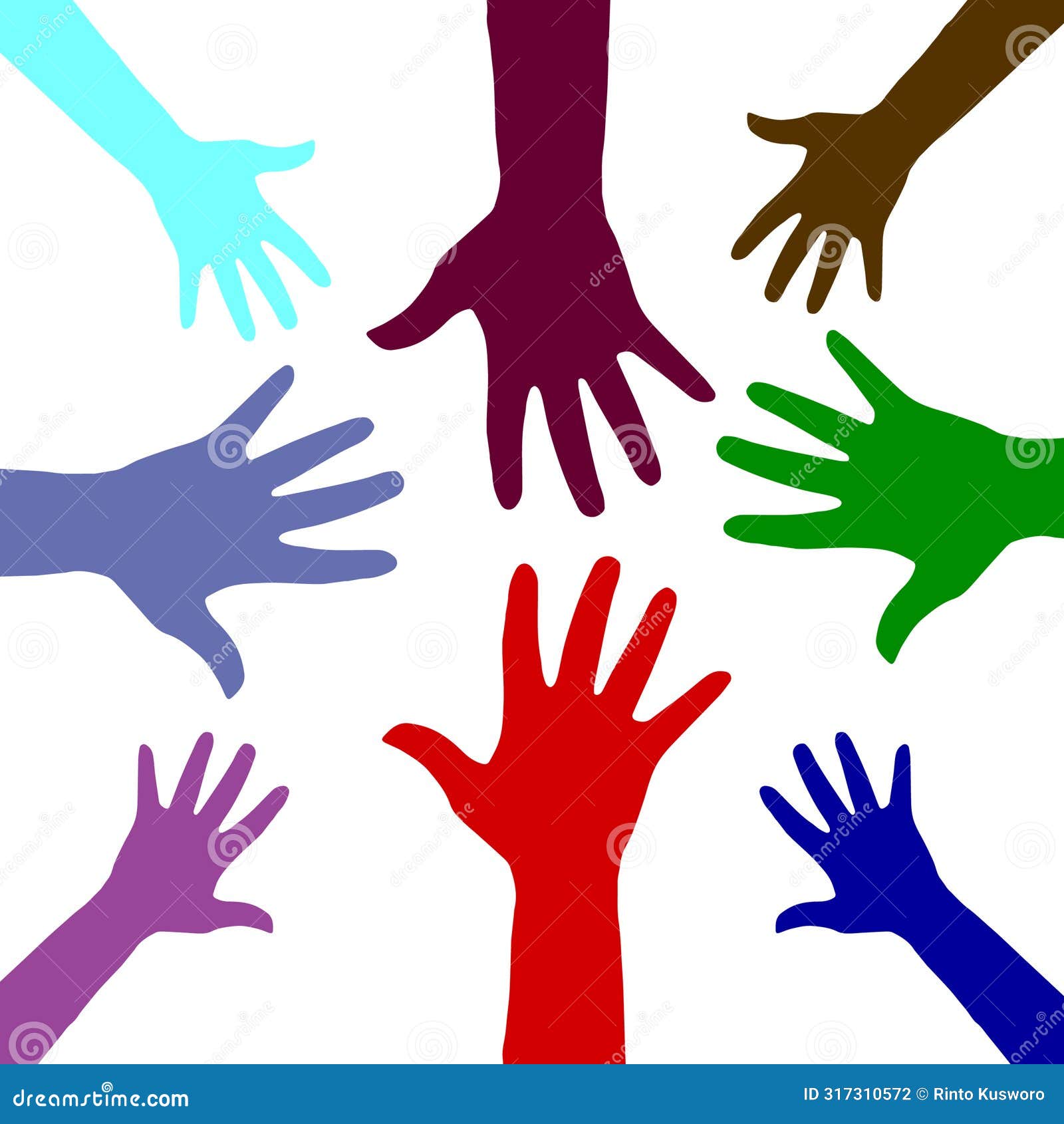 Colorful Hands Design. Color Hands Sign Stock Vector - Illustration of ...