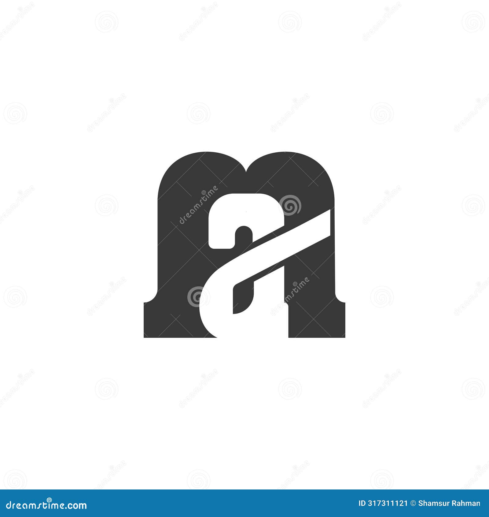 Alphabet Initials Logo am, MA, M and a Stock Vector - Illustration of ...