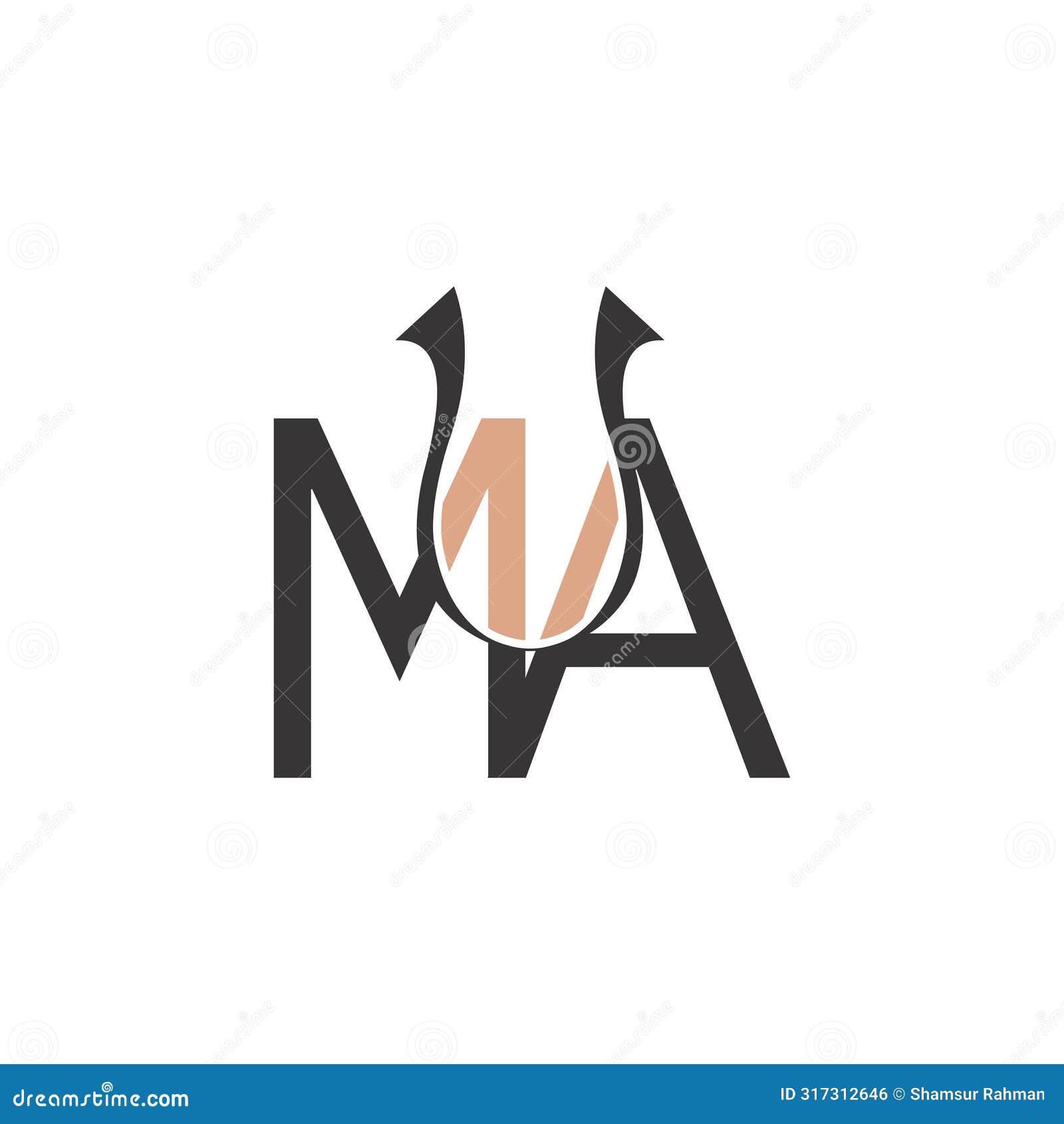Alphabet Initials Logo am, MA, M and a Stock Vector - Illustration of ...