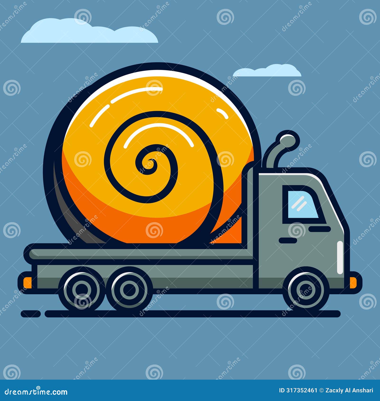 A Truck Car that Resembles a Snail Stock Vector - Illustration of ...