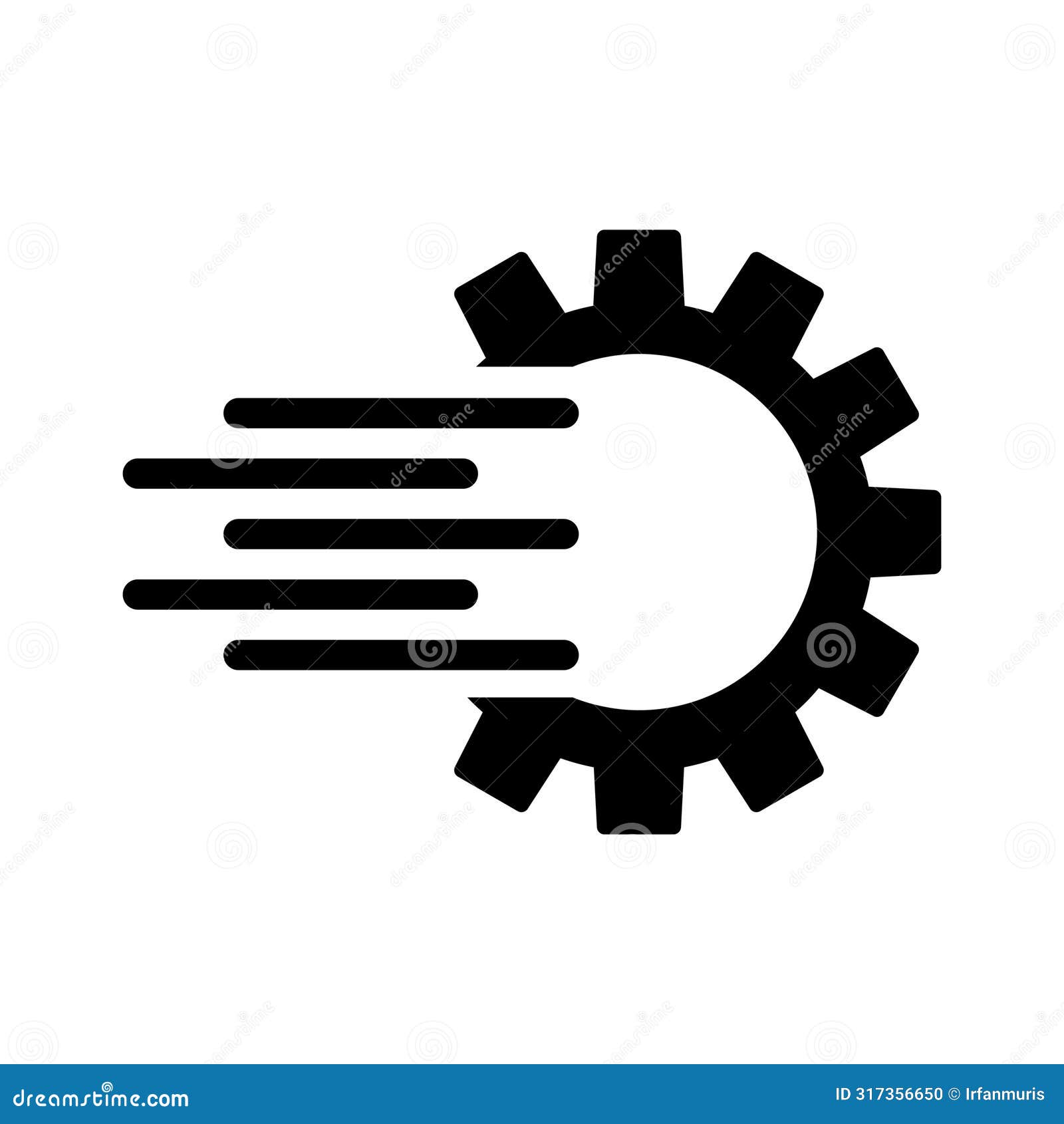Cogwheel with Fast or Quick Sign Icon Vector Stock Vector ...